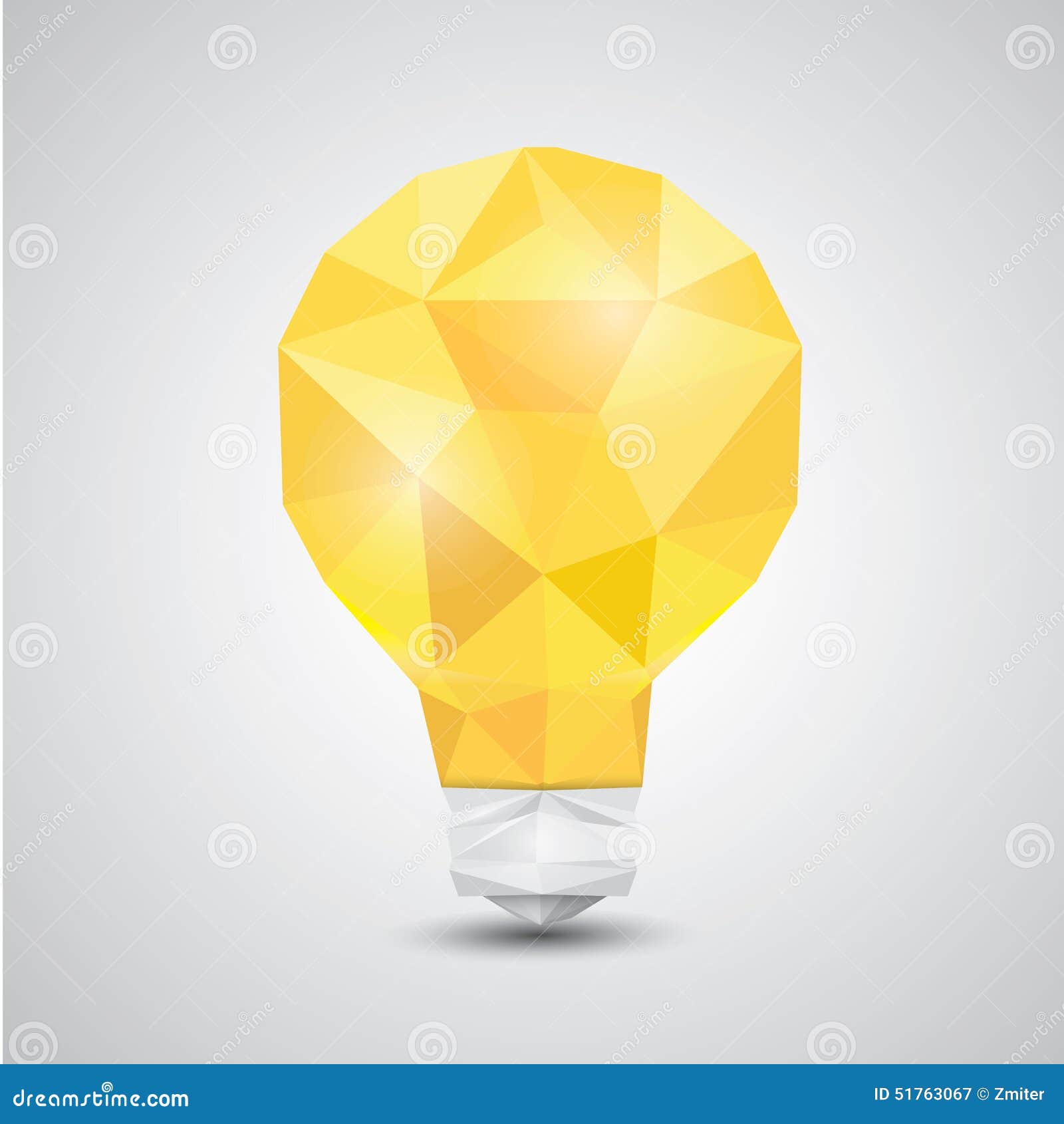 Light Bulb Vector Icon Low Poly Style. Stock Vector - Illustration of ...