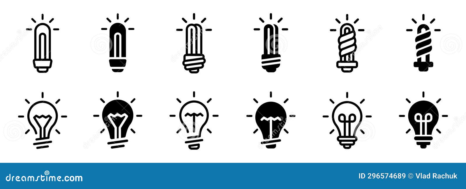 Light Bulb Vector Icons. Electric Lamp Icon Set Stock Vector ...
