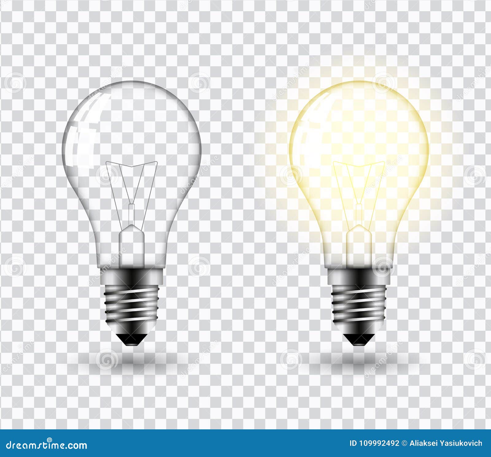 Light bulb vector. stock vector. Illustration of glow - 109992492