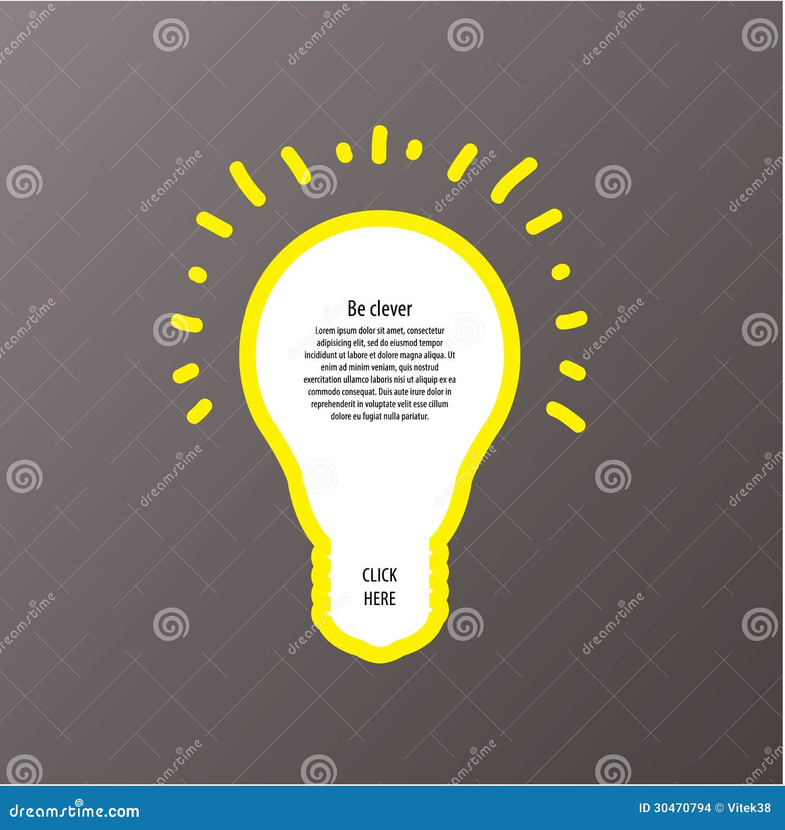 Light Bulb Vector Labels. Modern Template with Space for Your Co Stock ...