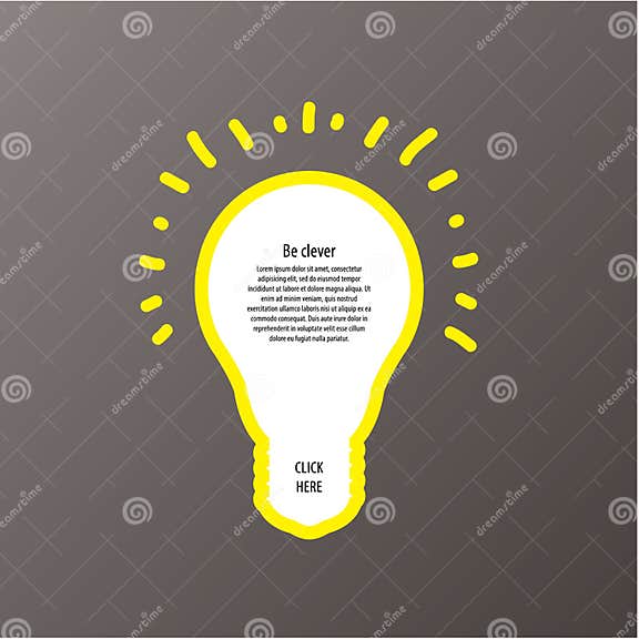 Light Bulb Vector Labels. Modern Template with Space for Your Co Stock ...