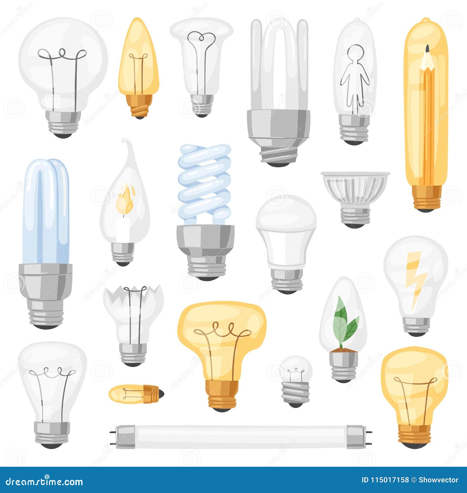 Vector Art With Lightbulb And Positive Cartoon | CartoonDealer.com ...