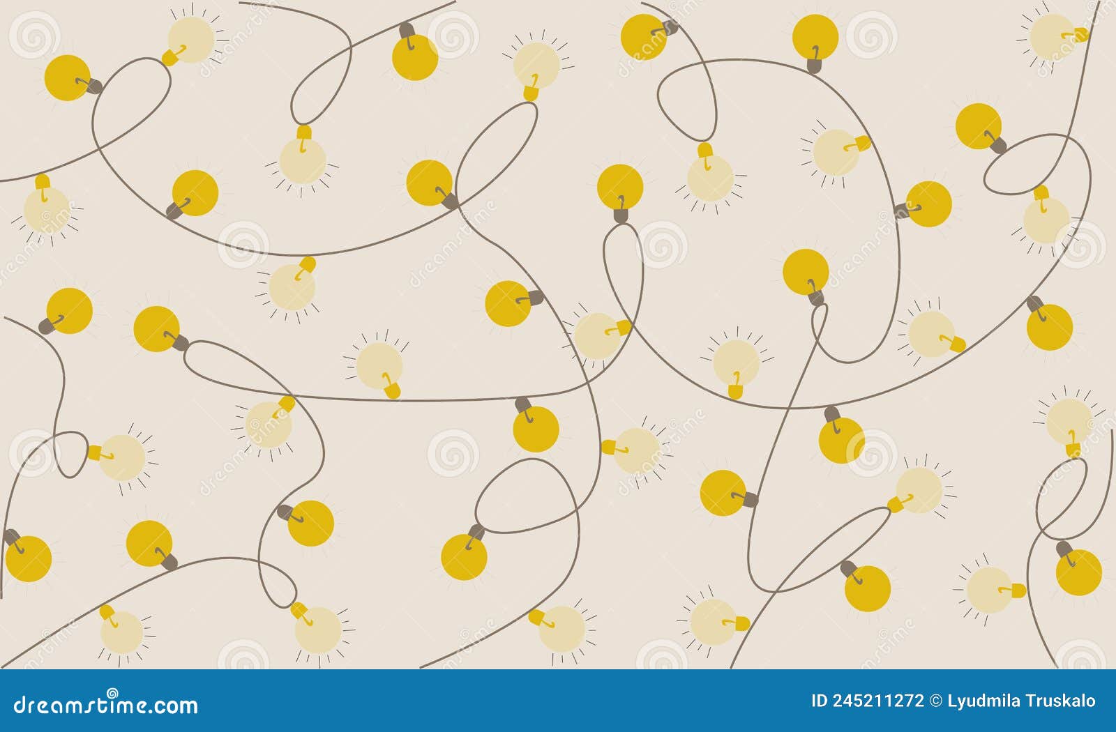 Light Bulb Vector Pattern. Bulb Pattern. Yellow Bulb on Yellow ...