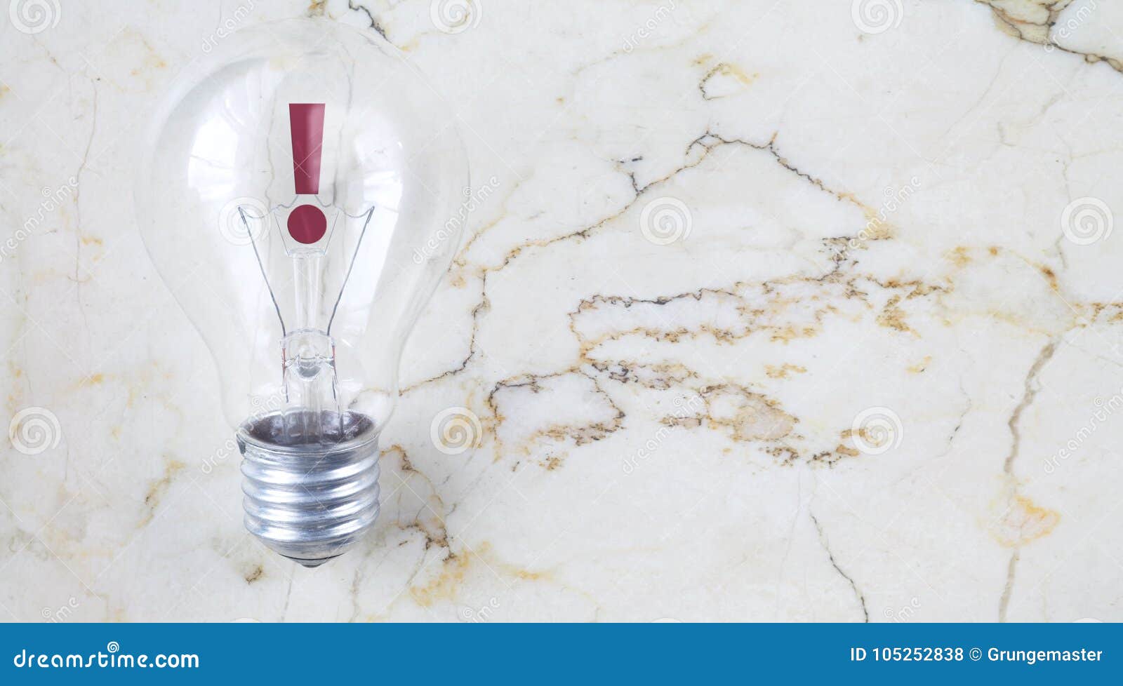 Light Bulb W. Exclamation Mark Stock Photo - Image of good, inspiration ...