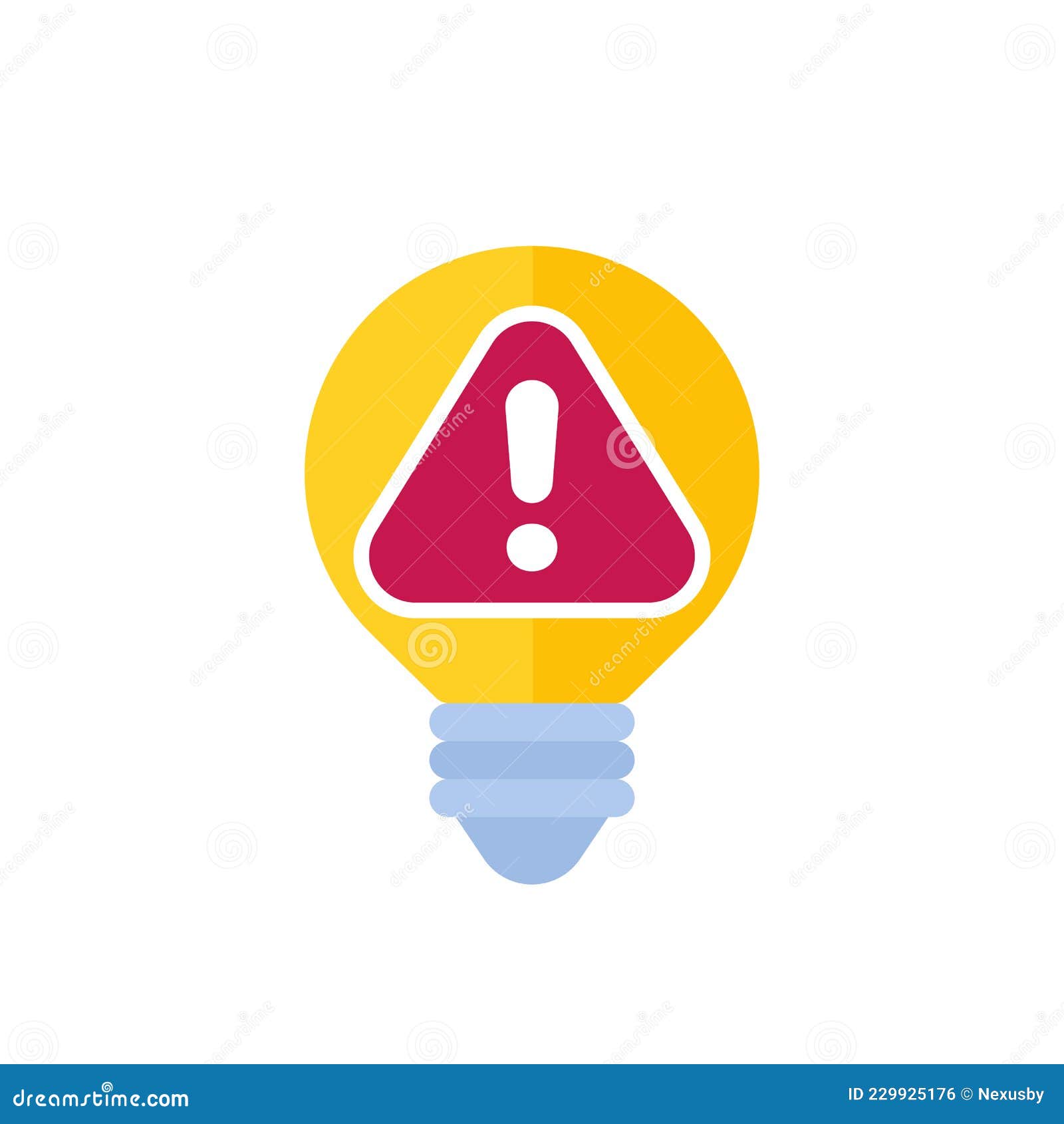 Light Bulb and Warning Alert Icon, Vector Stock Vector - Illustration ...
