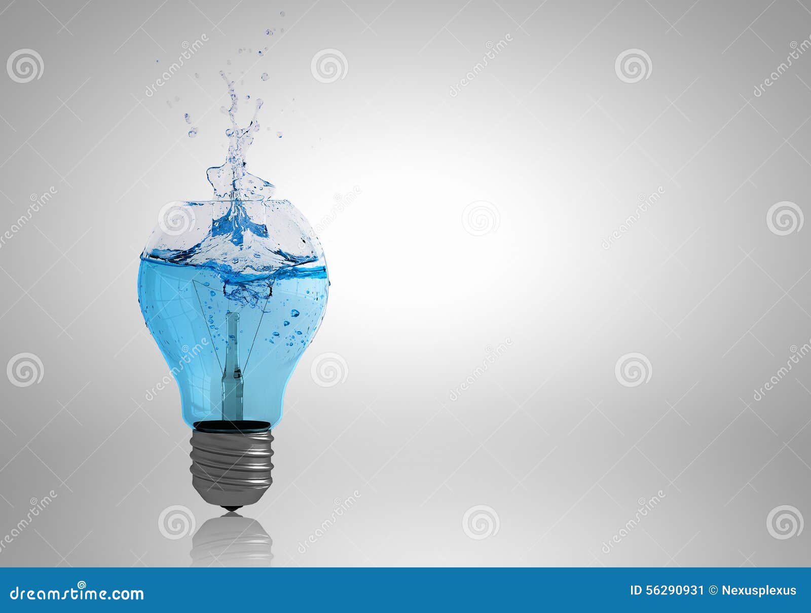 Light bulb with water stock image. Image of creative - 56290931