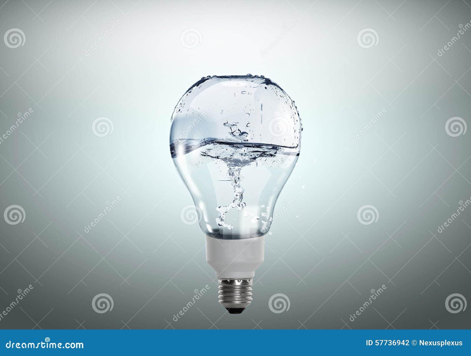 Light bulb with water stock photo. Image of blue, environment - 57736942