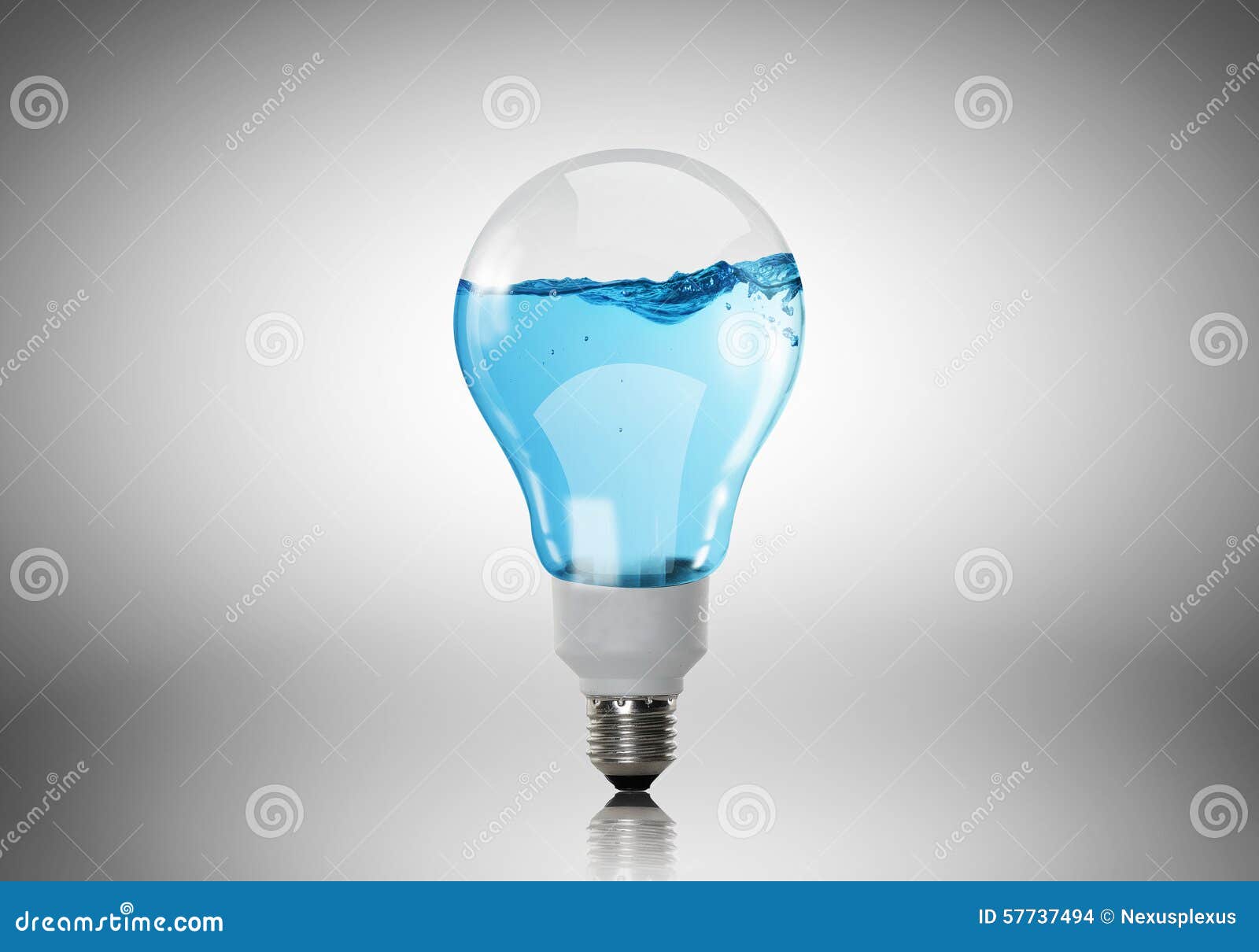 Light bulb with water stock photo. Image of wave, technology - 57737494