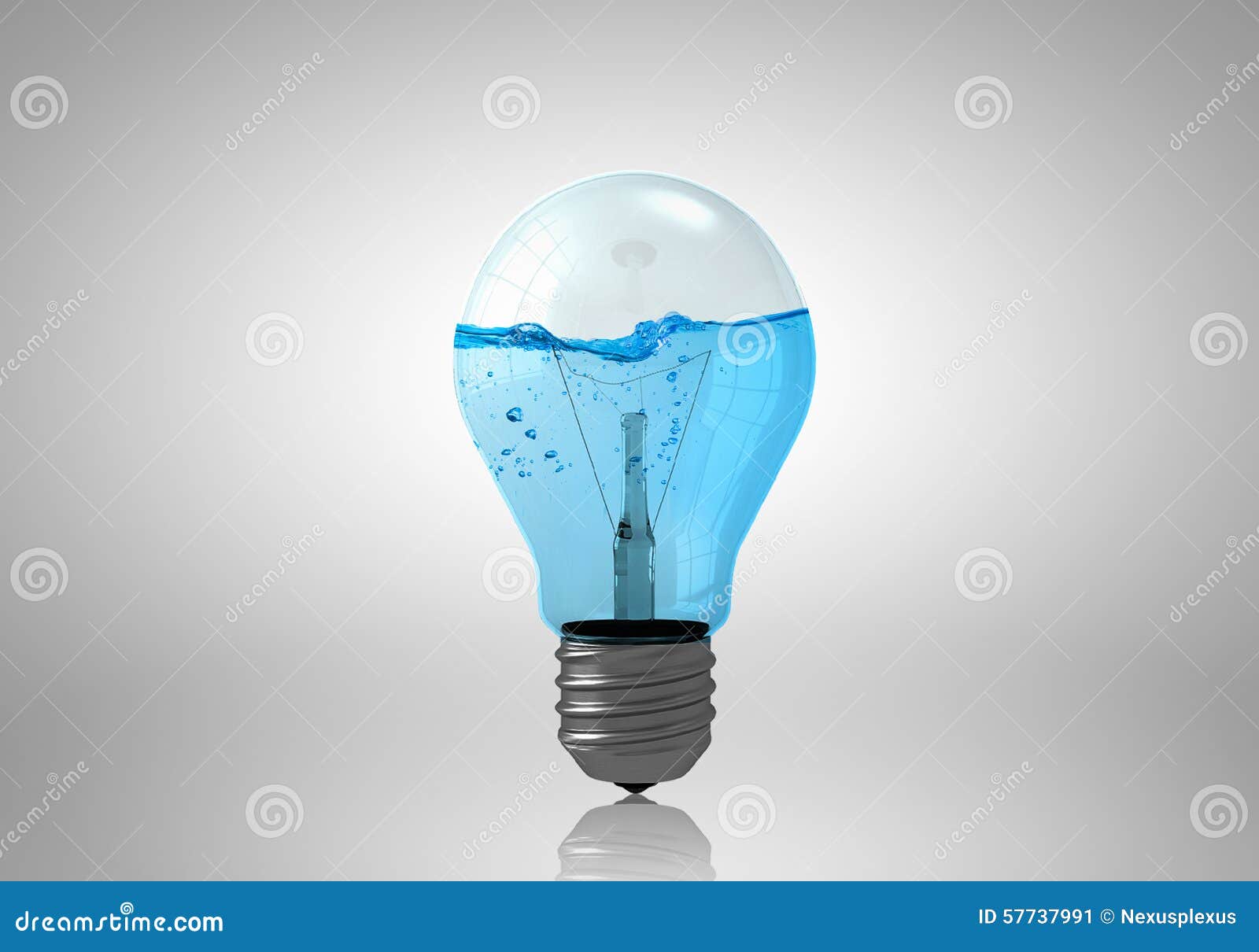 Light bulb with water stock image. Image of clean, wash - 57737991