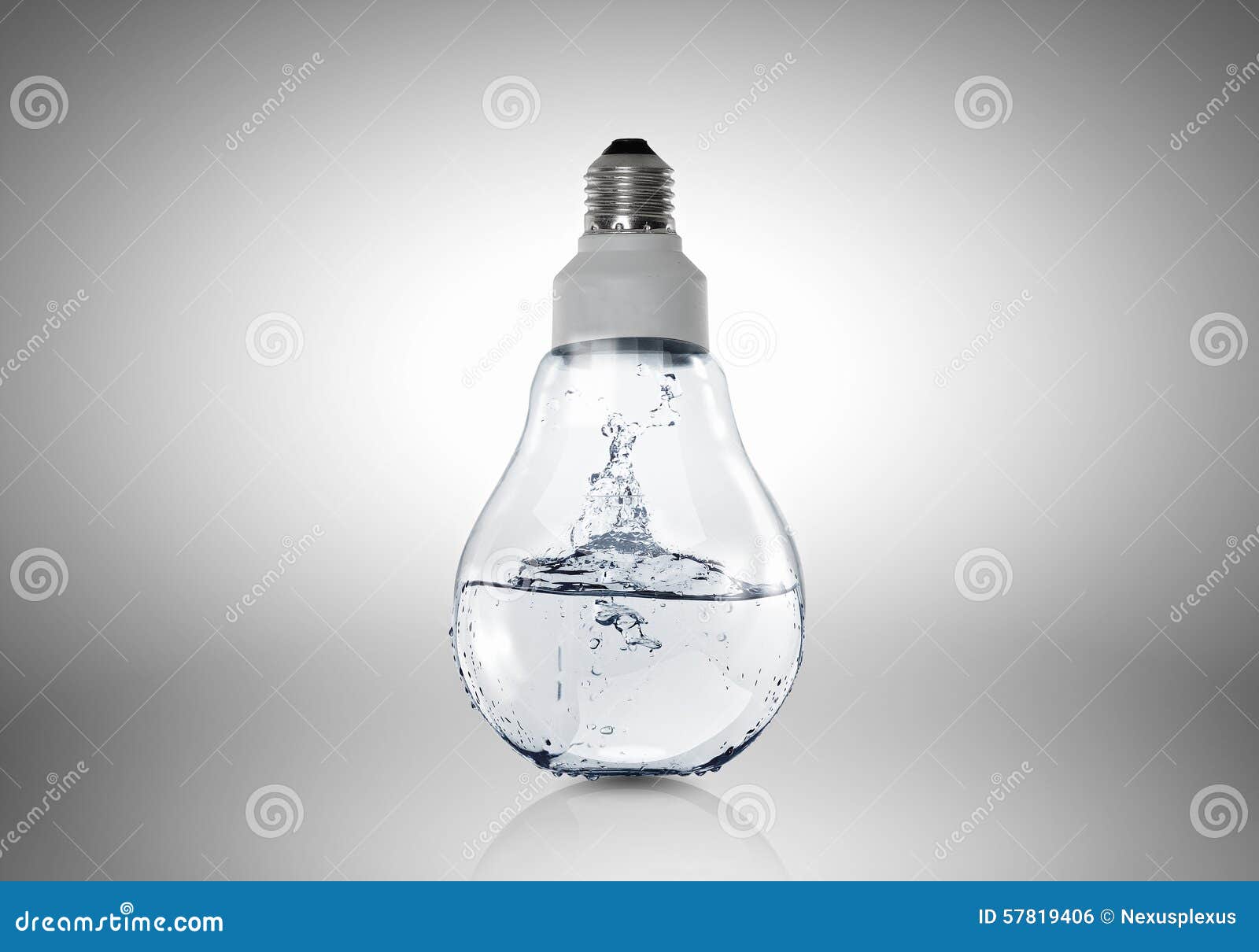 Light bulb with water stock photo. Image of healthy, energy - 57819406