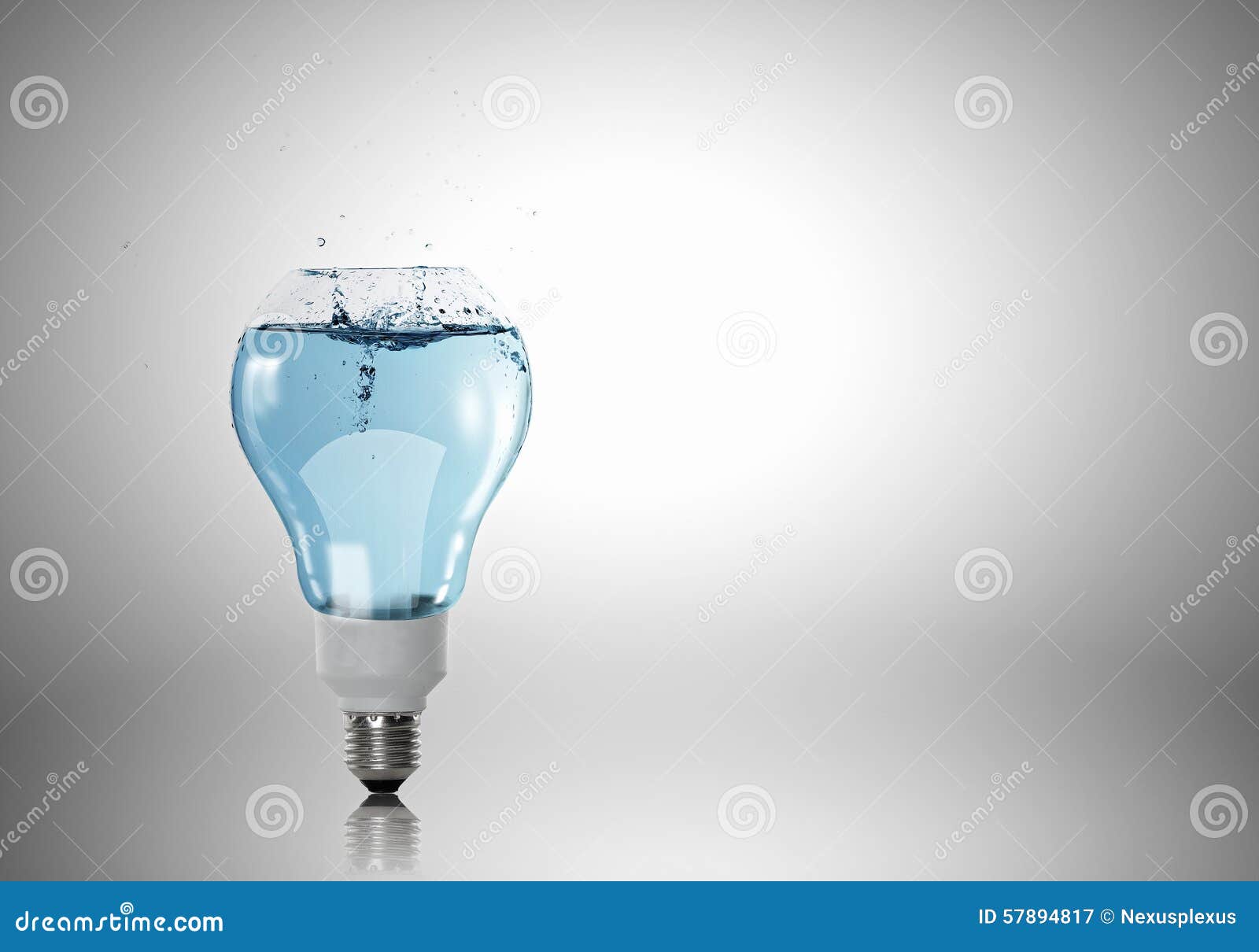 Light bulb with water stock image. Image of transparent - 57894817