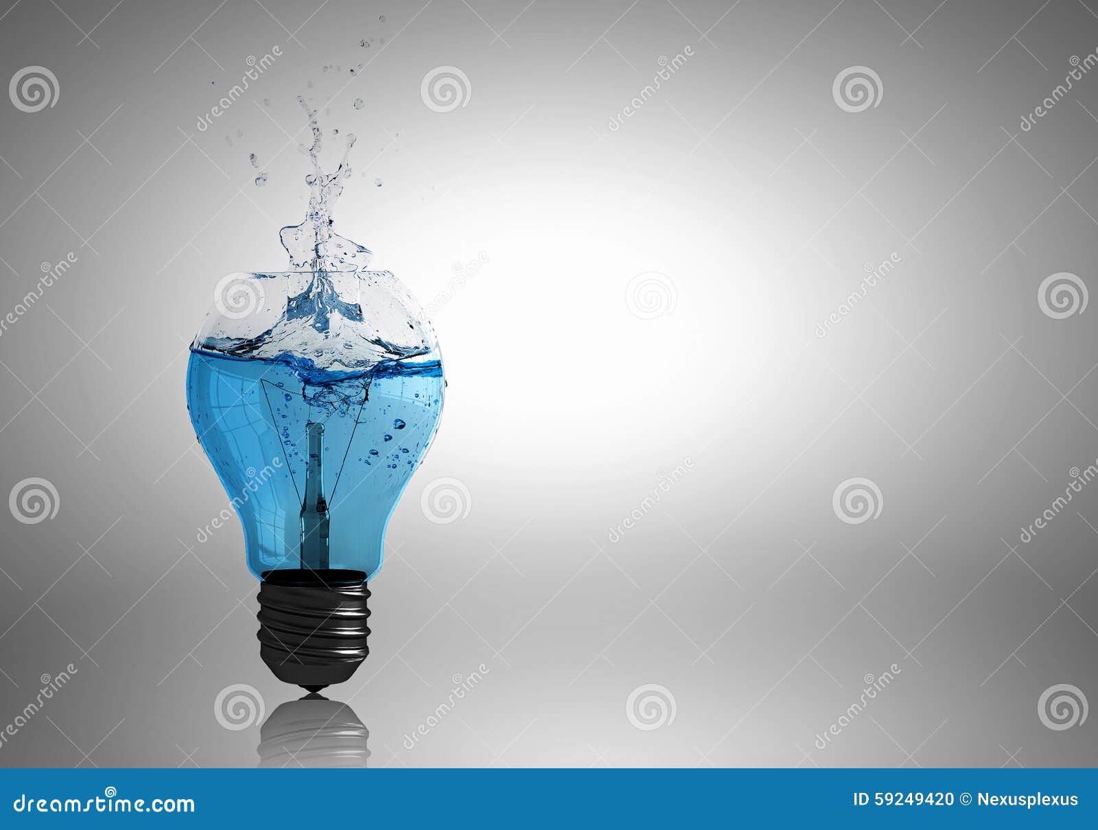 Light bulb with water stock photo. Image of bulb, color - 59249420