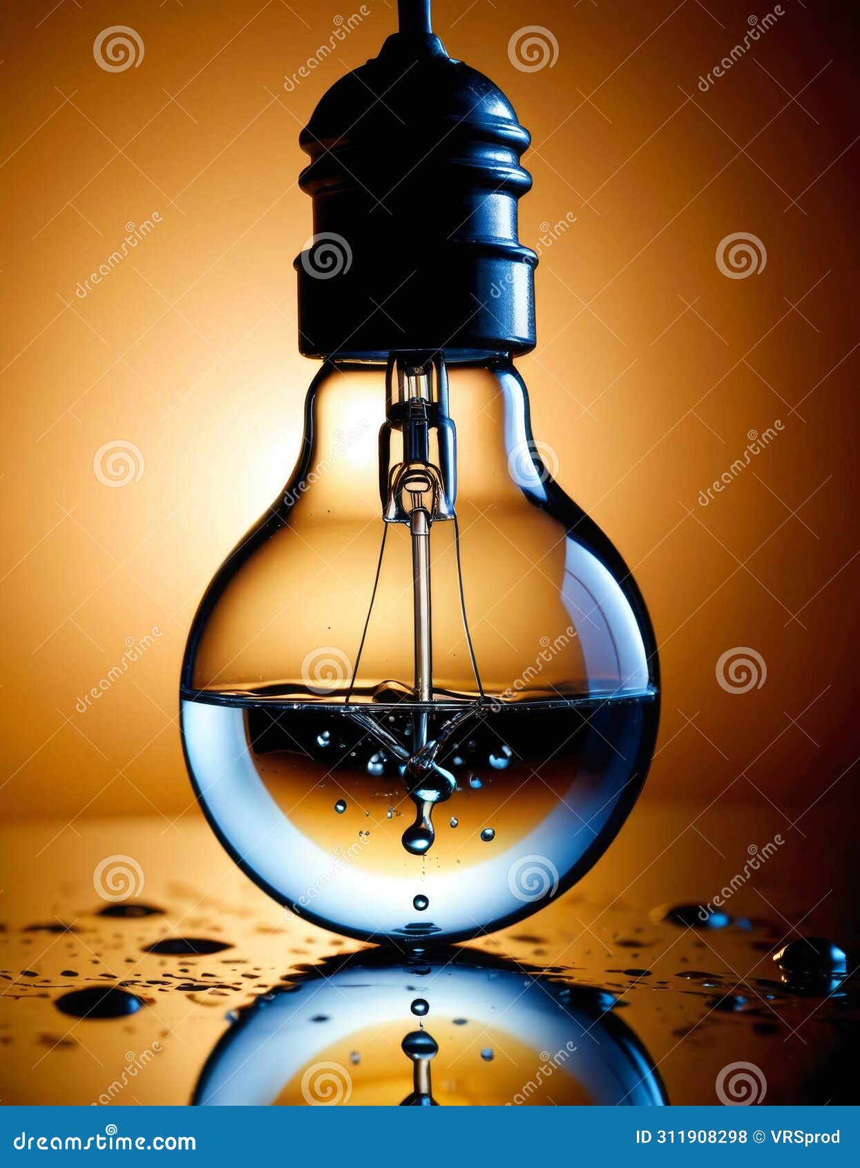 Light Bulb with Water-filled Base Stock Photo - Image of bulb ...