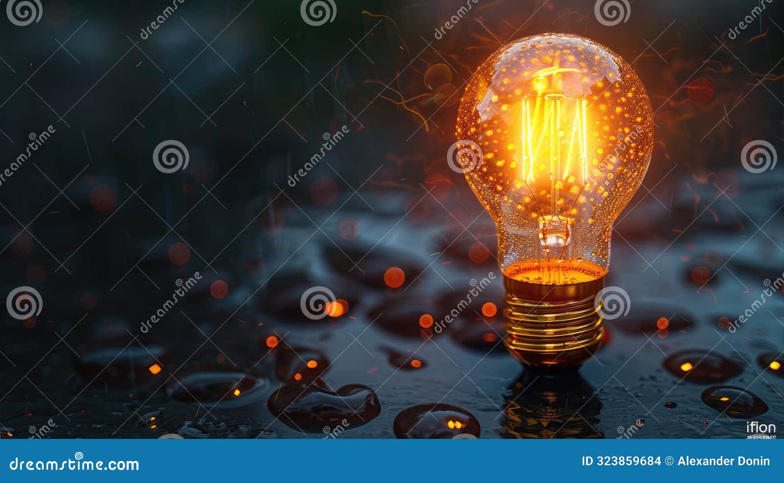 Light Bulb with Water Splash Creating a Stunning Visual Effect on a ...