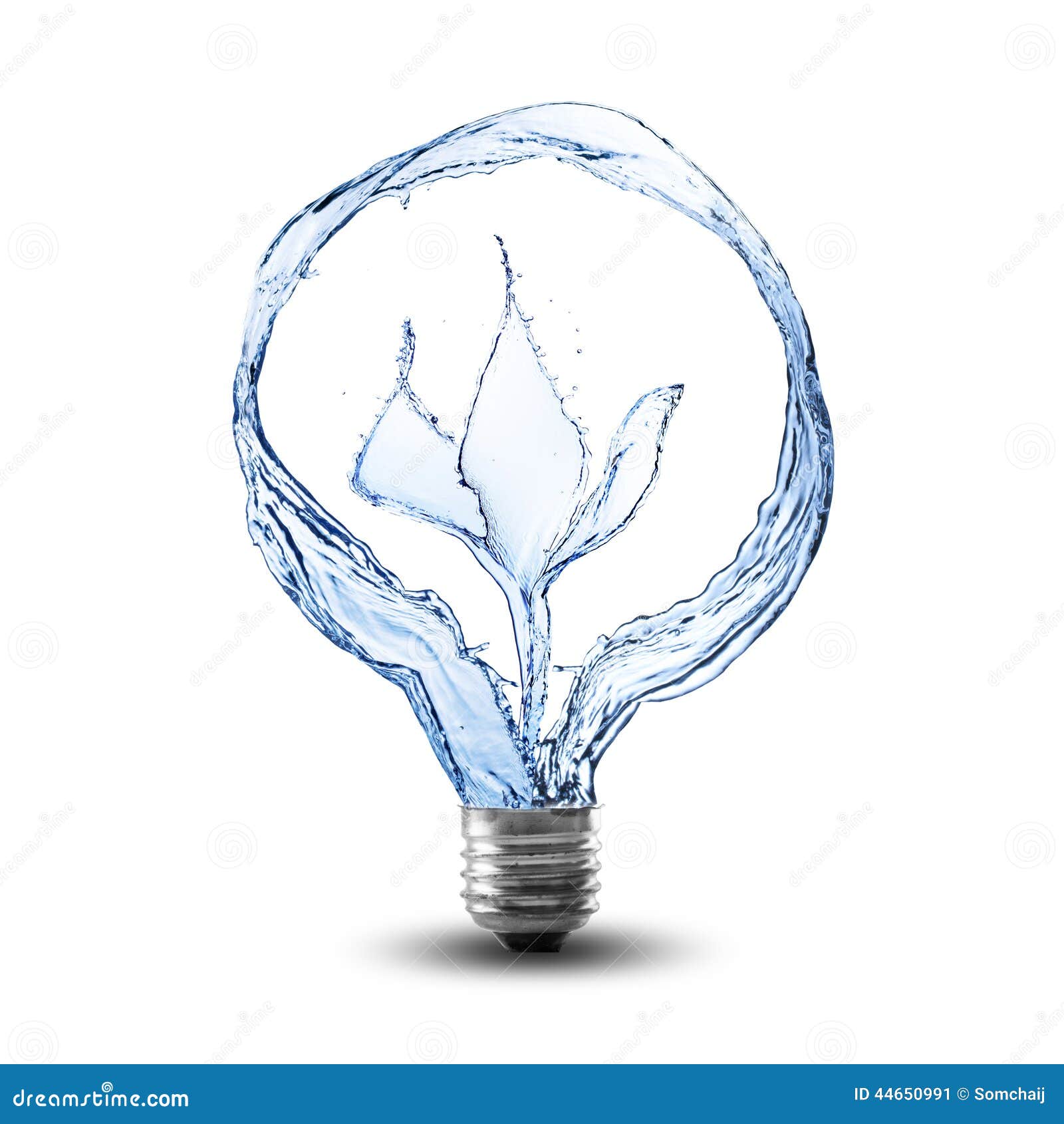 Light Bulb with Water and Splash Stock Image - Image of ecologic ...