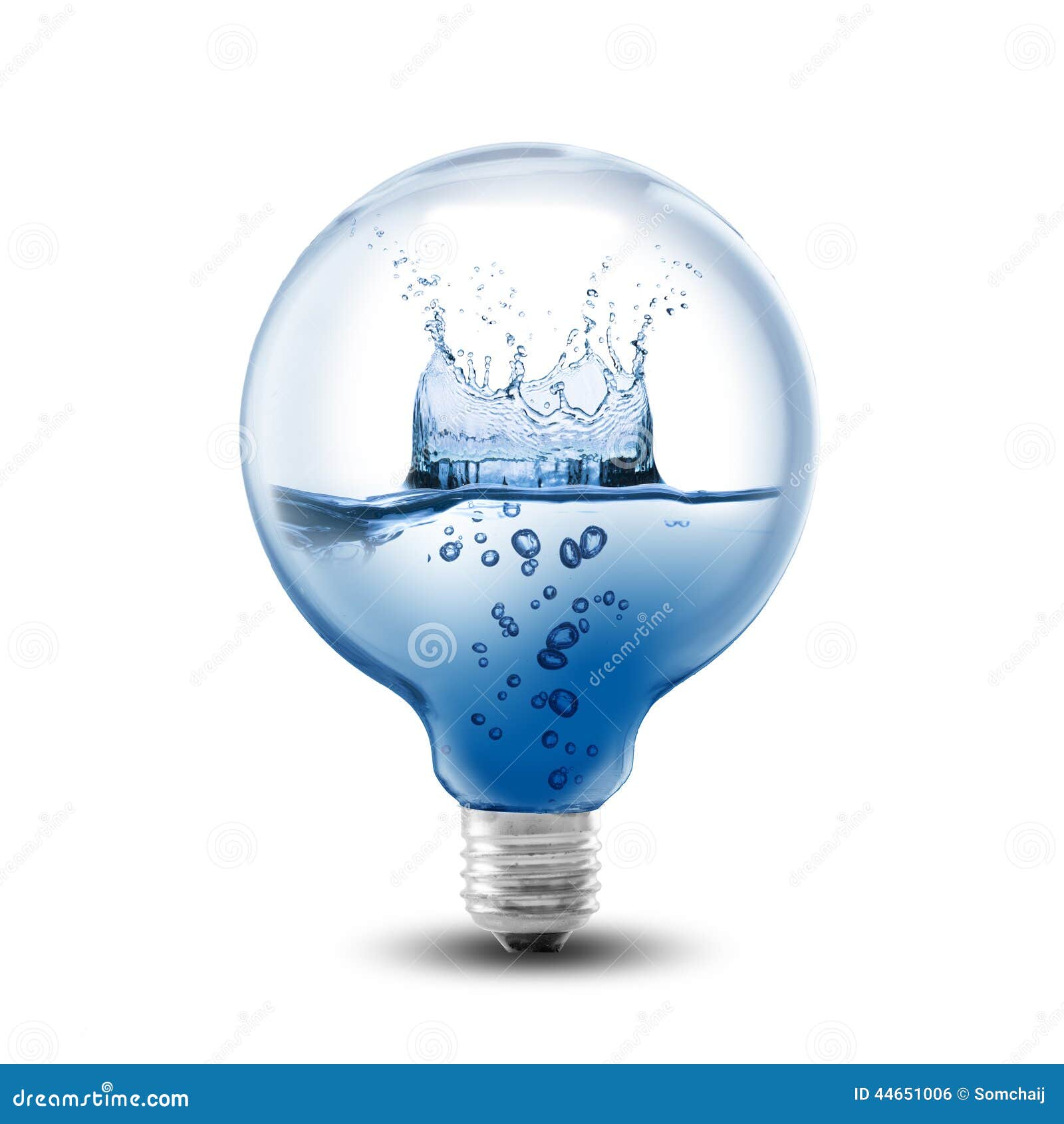 Light Bulb with Water and Splash Stock Photo - Image of equipment ...