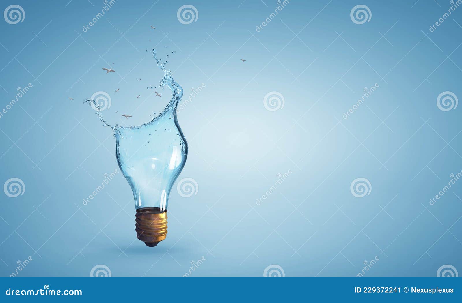Light Bulb from Water Splash Stock Image - Image of nature, wave: 229372241