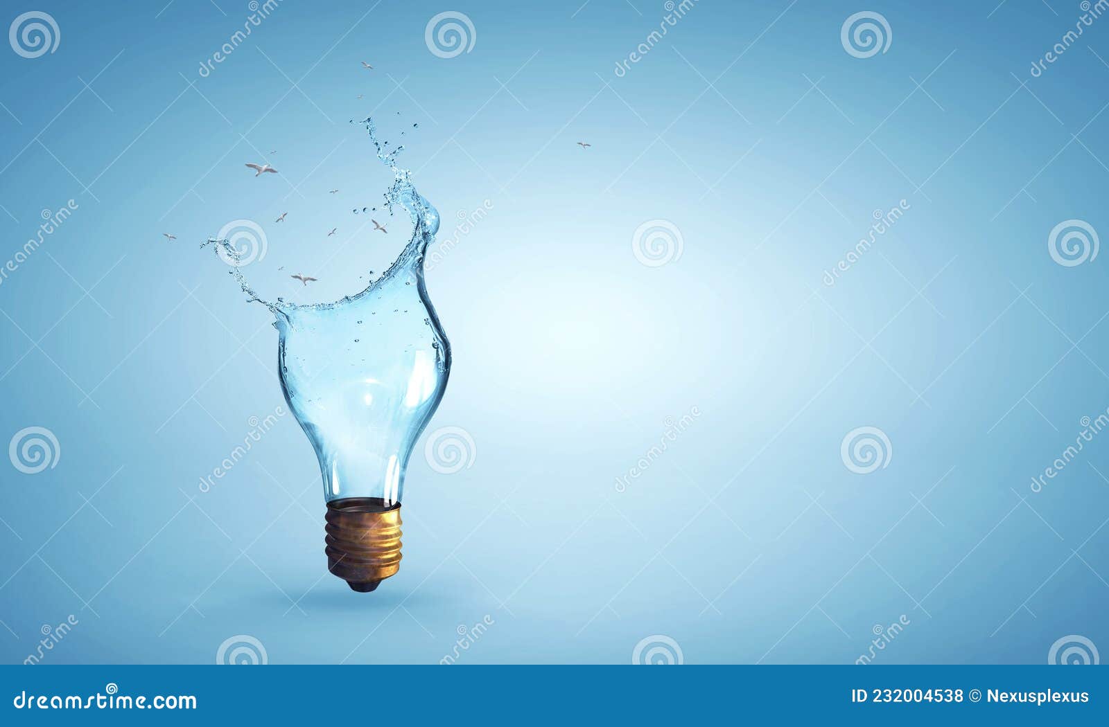 Light Bulb from Water Splash Stock Photo - Image of conceptual, energy ...