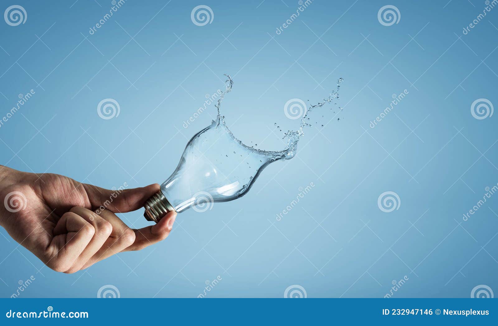 Light Bulb from Water Splash Stock Photo - Image of symbol, wave: 232947146