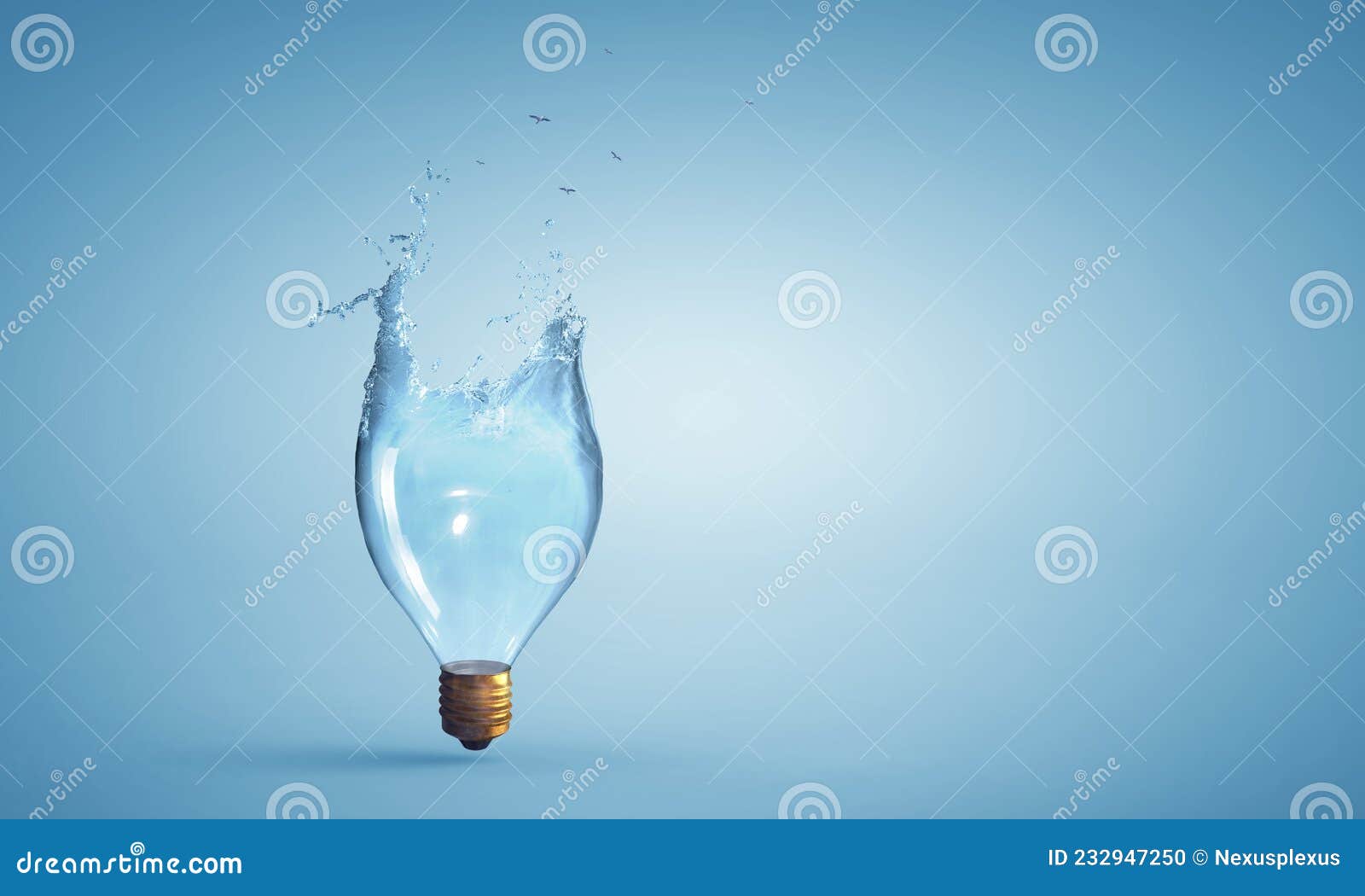 Light Bulb from Water Splash Stock Photo - Image of creative, wave ...