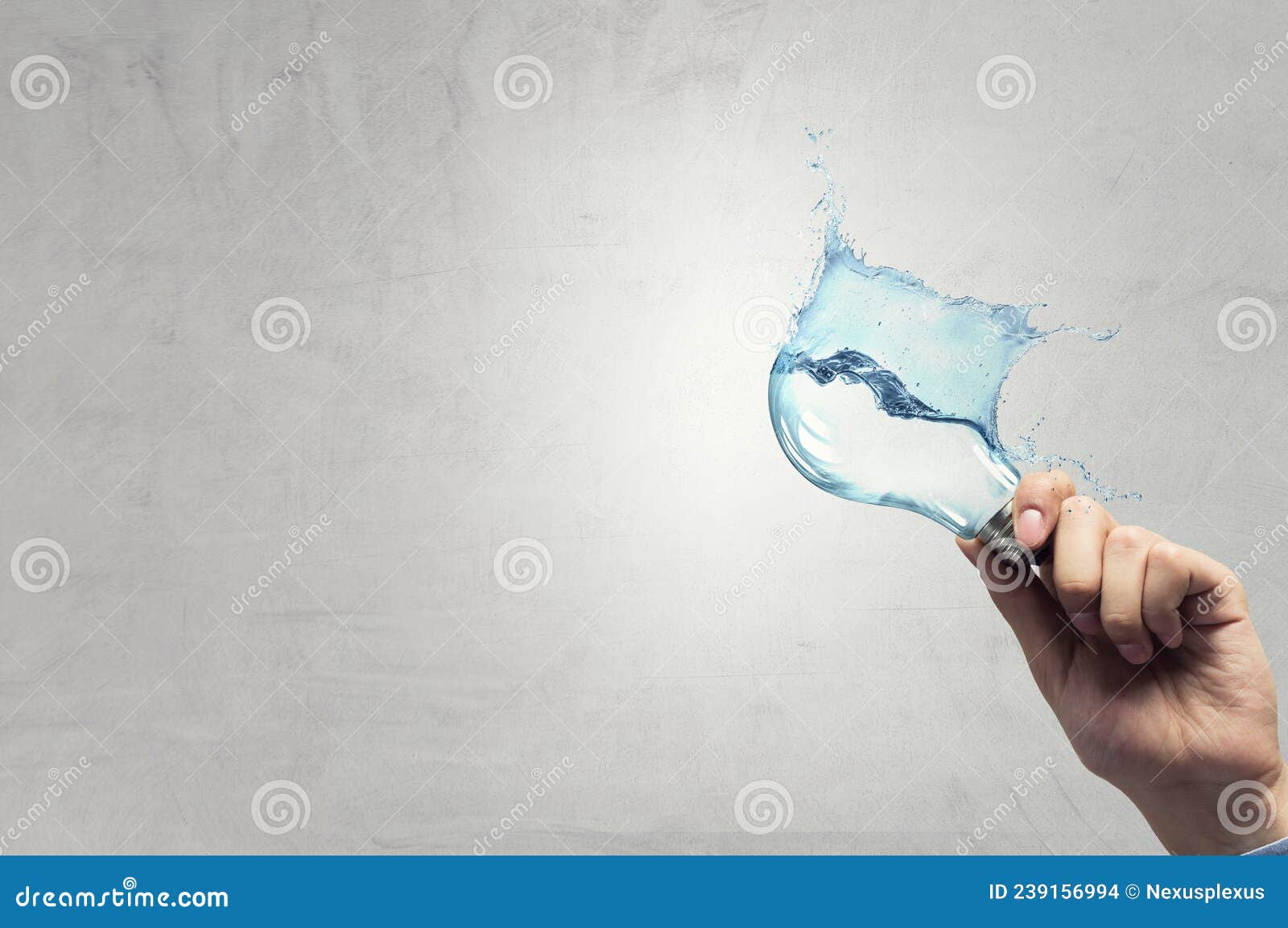 Light Bulb from Water Splash Stock Photo - Image of nature, solution ...