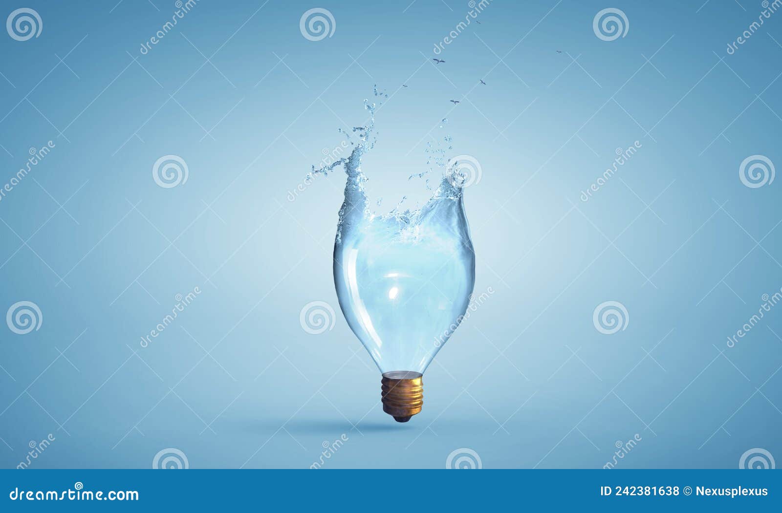 Light Bulb from Water Splash Stock Illustration - Illustration of ...