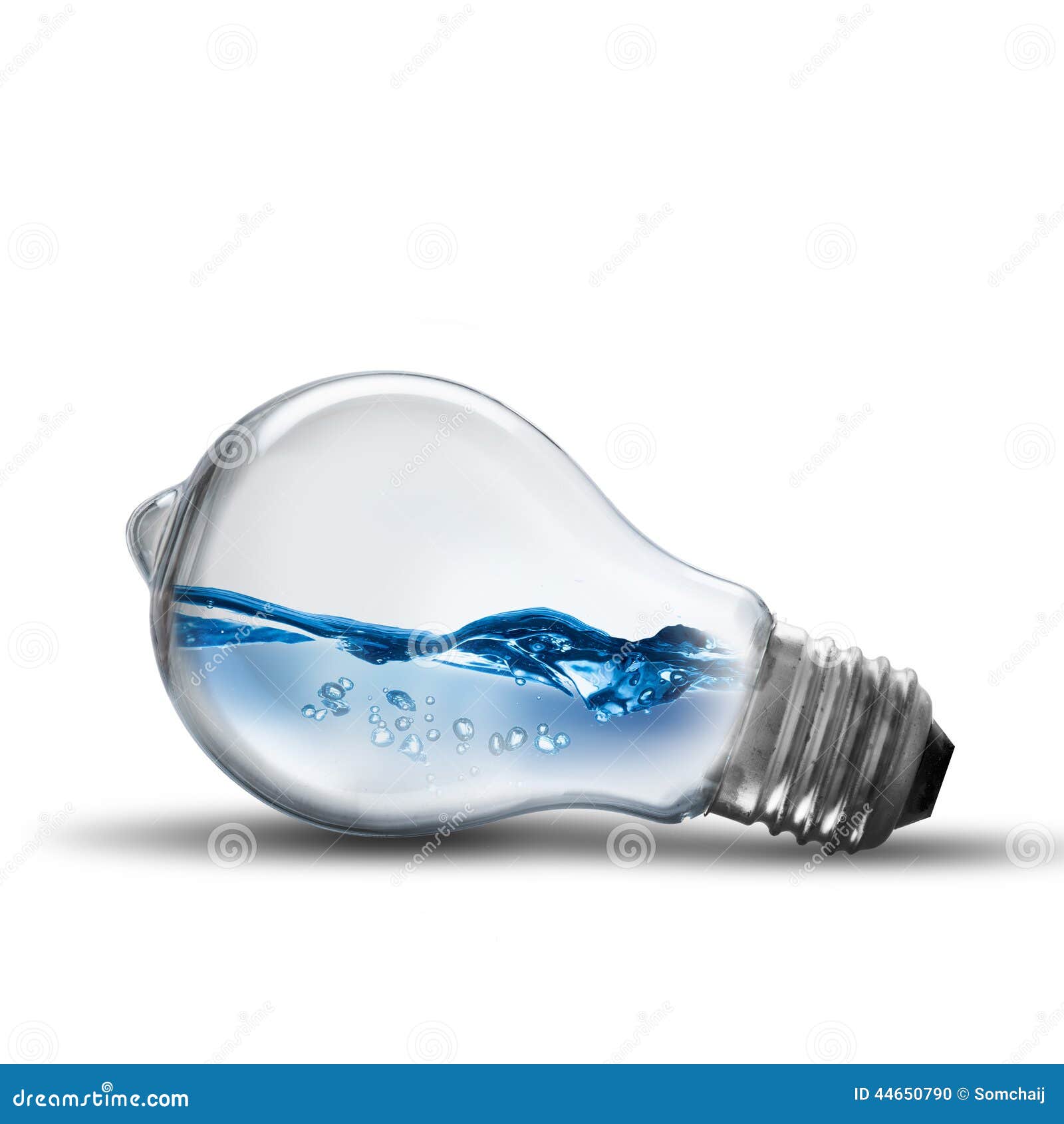Light bulb with water wave stock photo. Image of glass - 44650790