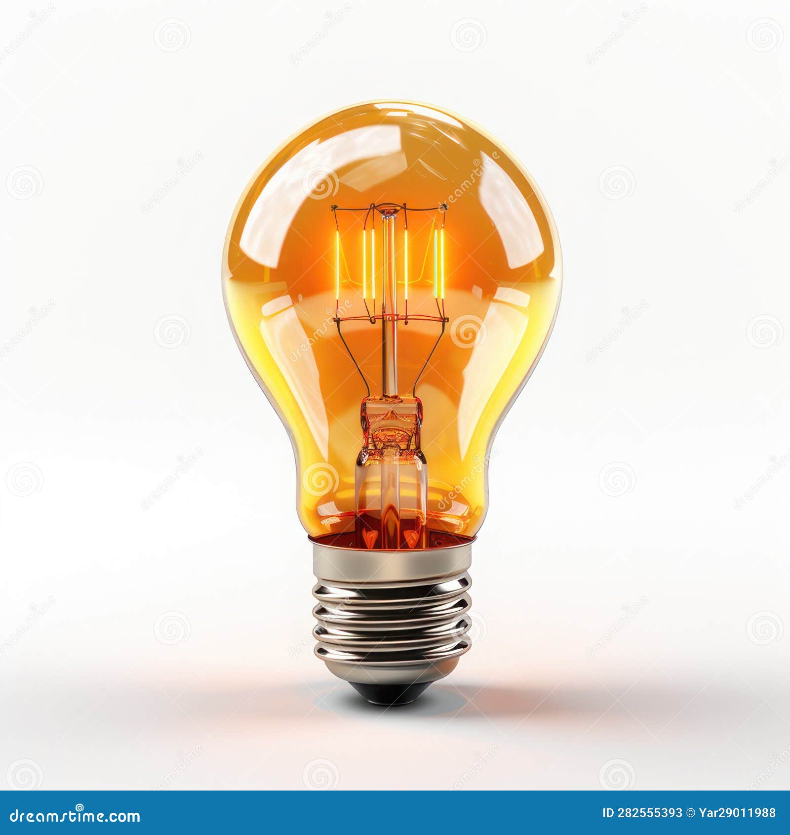 Light Bulb on a White Background, 3D Style. Idea Concept Stock ...