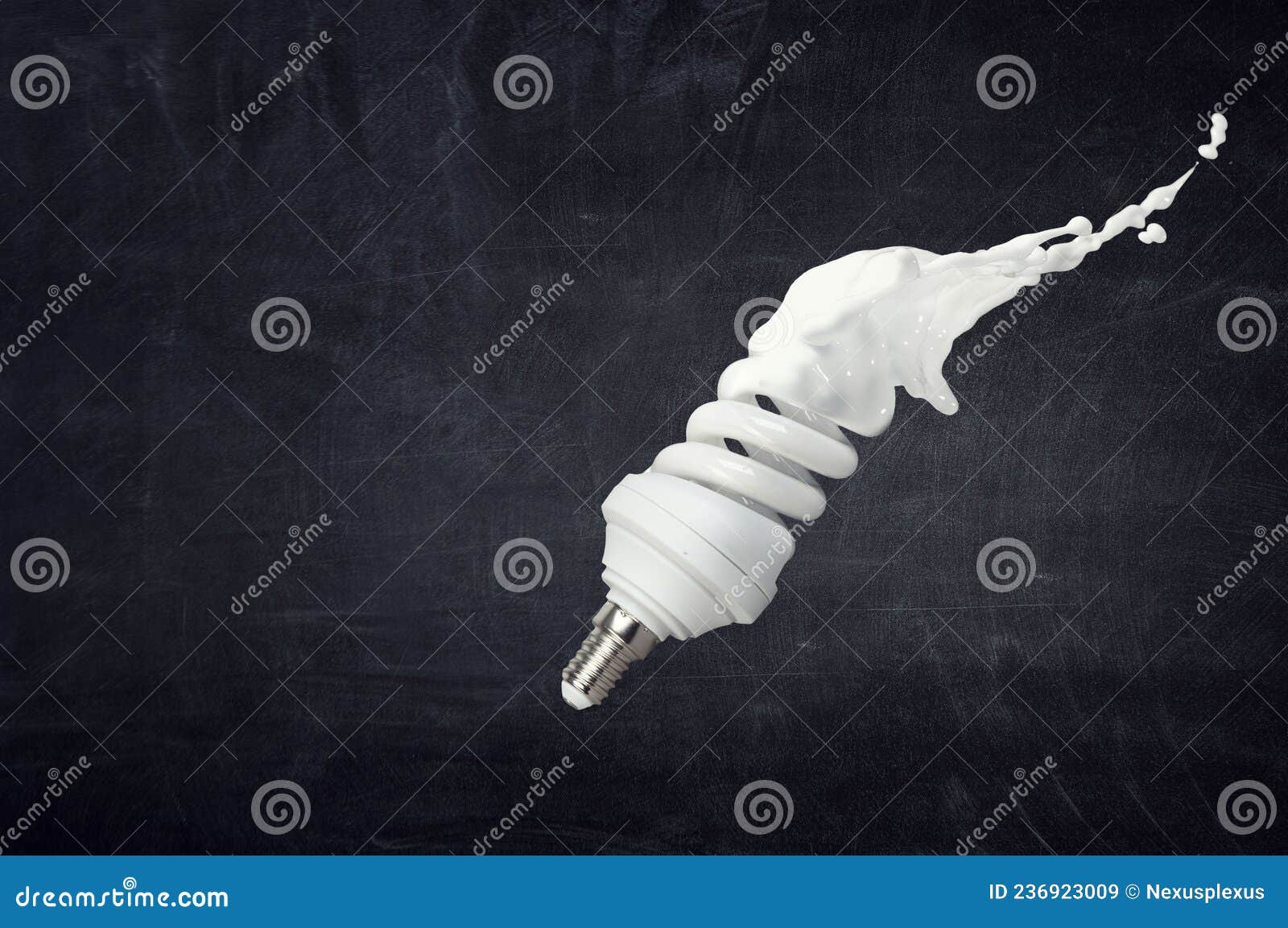 Light Bulb with White Glass Splash Stock Image - Image of global, light ...