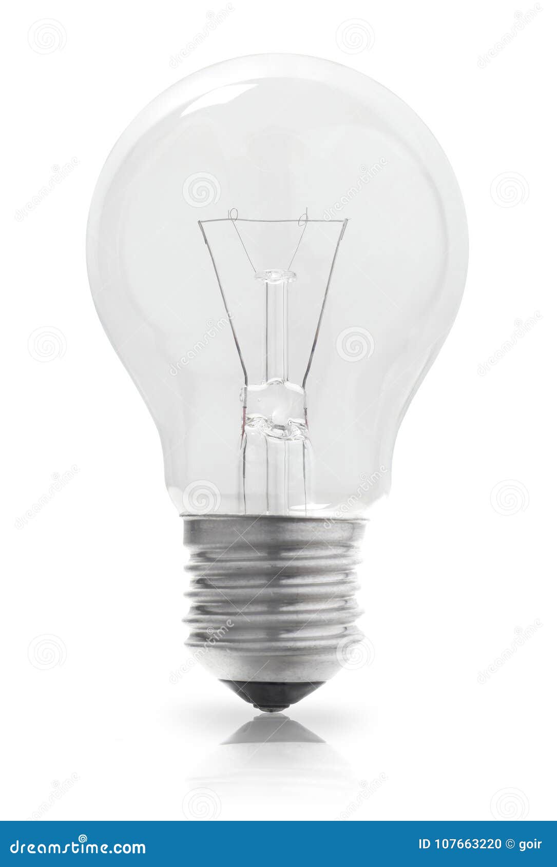 Light bulb on white stock photo. Image of electrical - 107663220