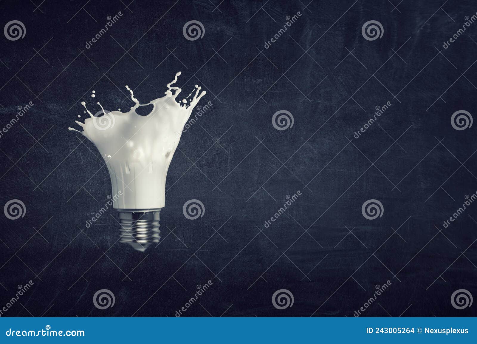 Light Bulb with White Glass Splash . Mixed Media Stock Photo - Image of ...