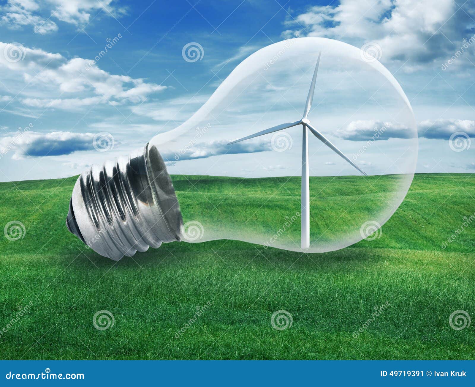 Light Bulb- Wind Turbine Inside Stock Image - Image of innovation, lamp ...