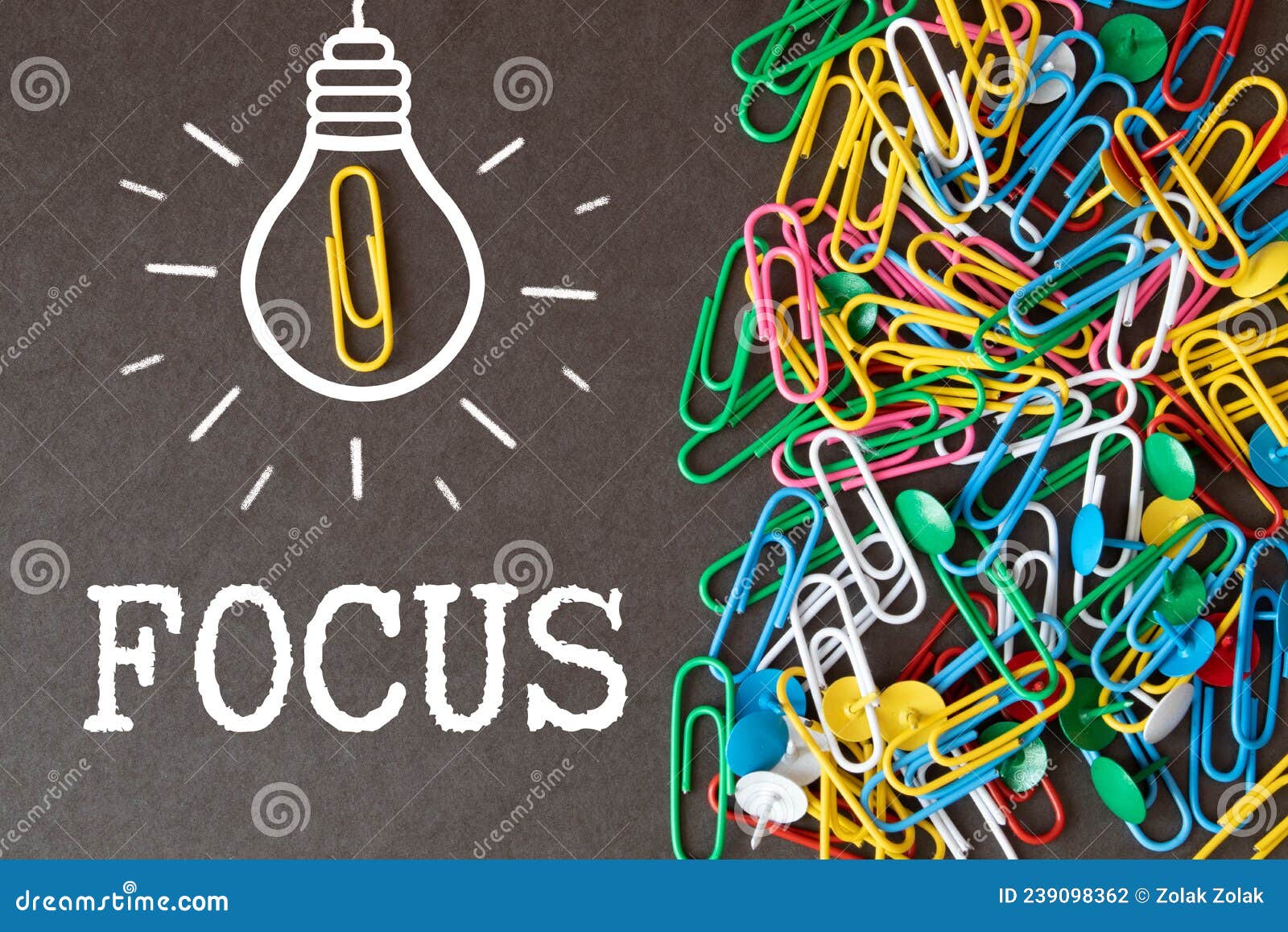 Light Bulb and Word FOCUS on Black Background Stock Photo - Image of ...