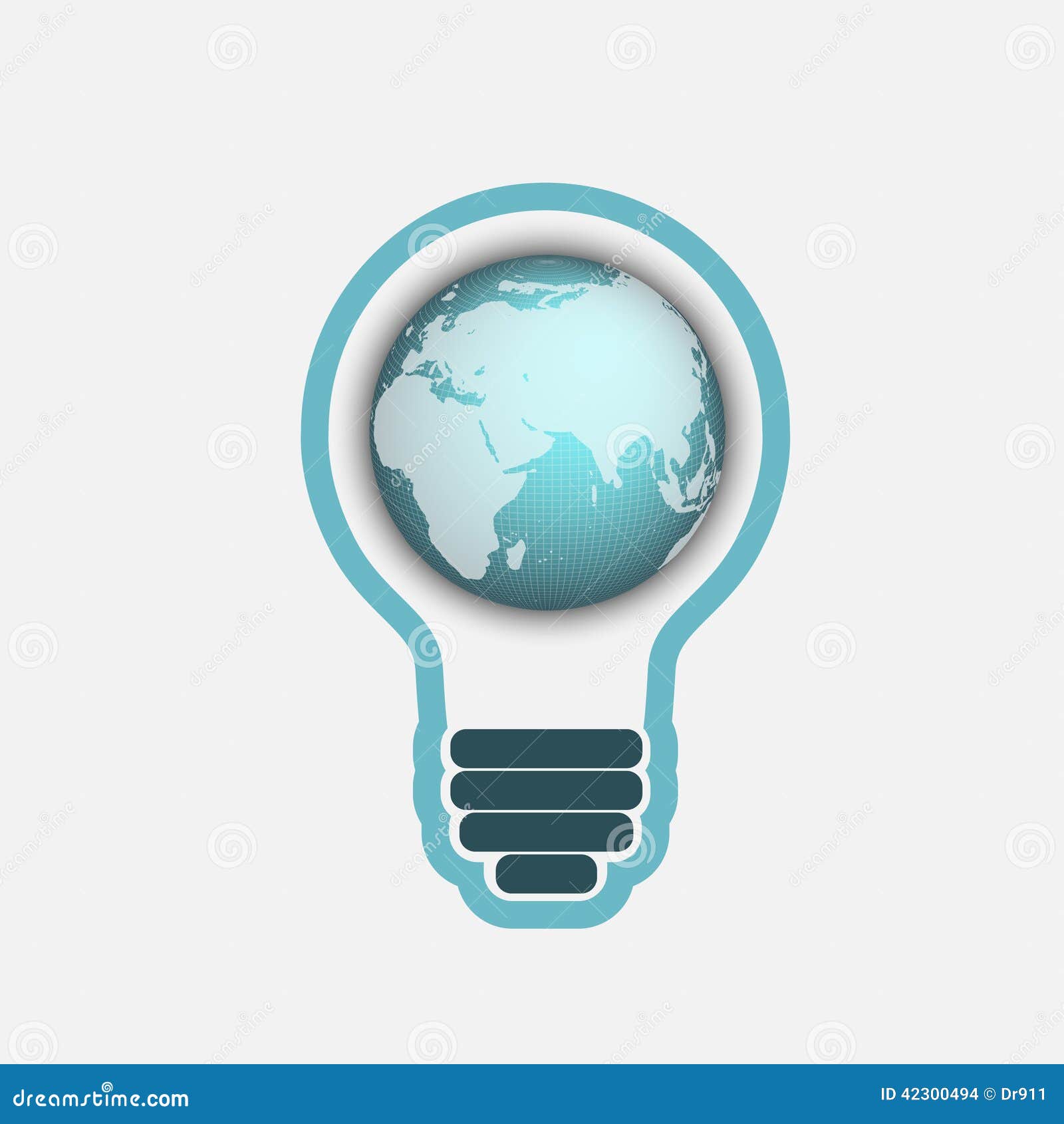 Light Bulb with a World Globe Stock Vector - Illustration of artwork ...