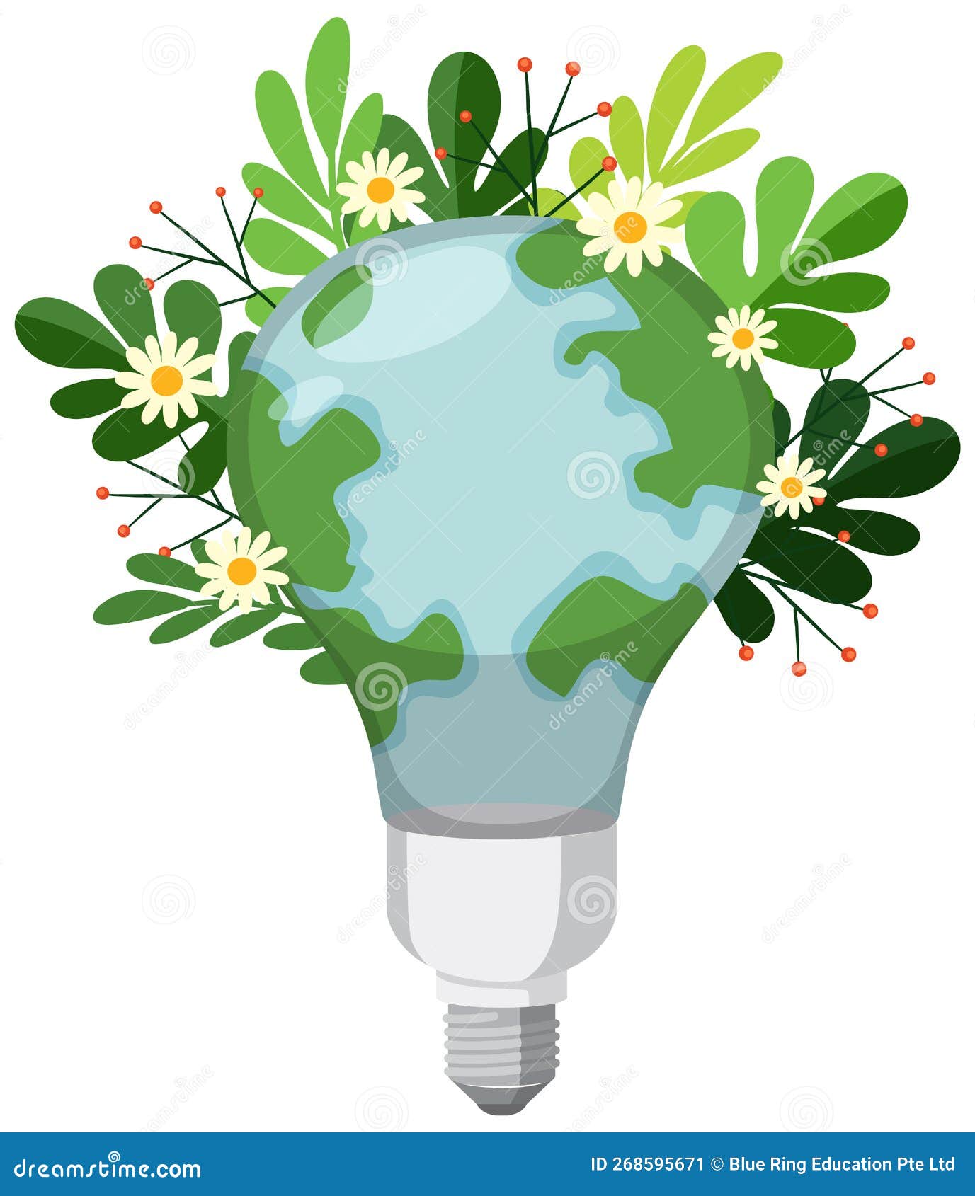 Light Bulb with a World Globe Stock Vector - Illustration of eps10 ...