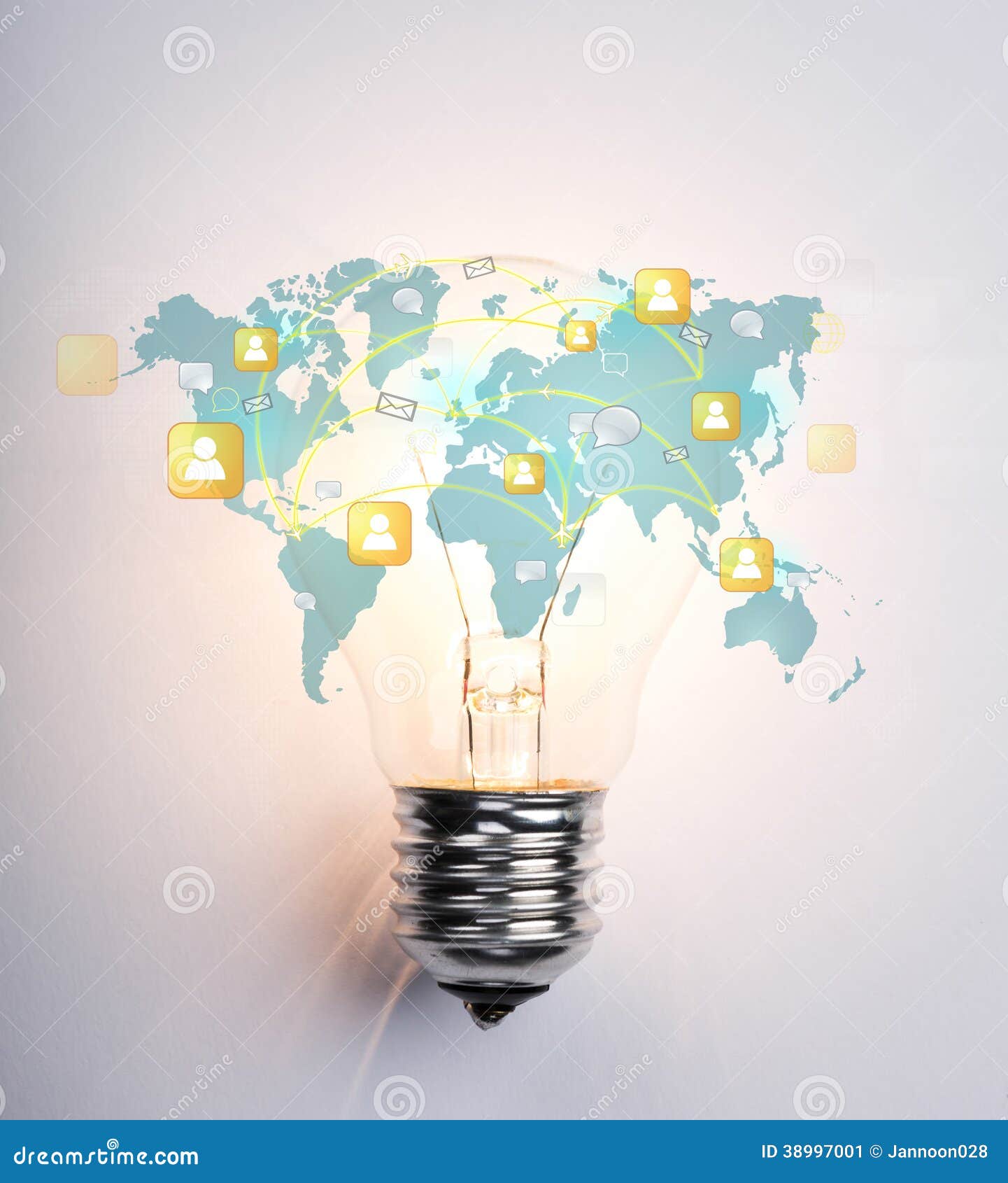 Light Bulb With World Map Stock Image | CartoonDealer.com #38997001