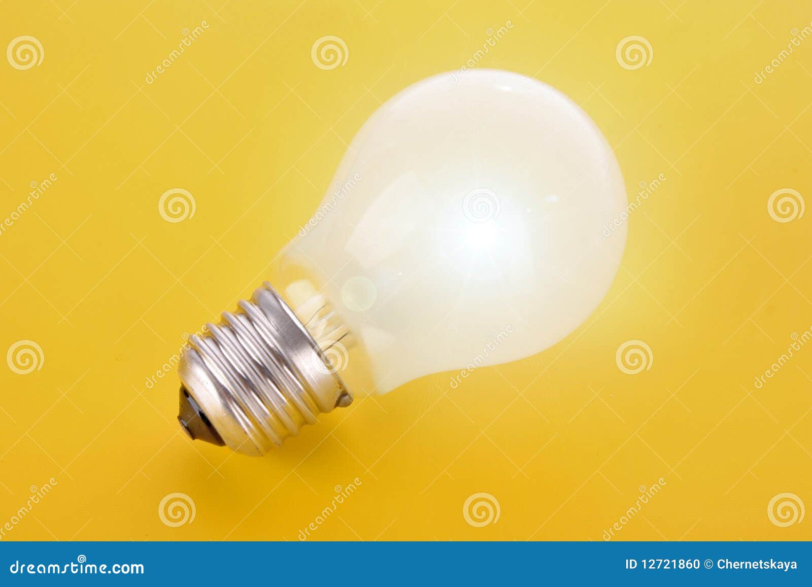 Light bulb on yellow stock photo. Image of bulb, design - 12721860