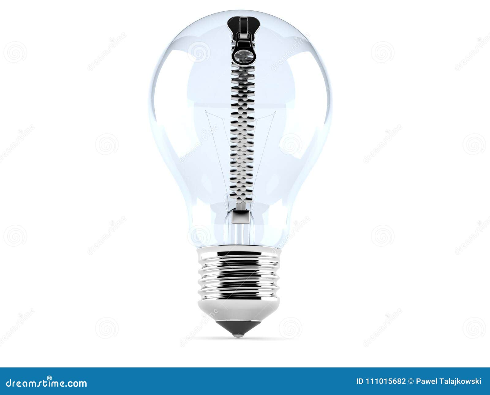 Light bulb with zipper stock illustration. Illustration of electricity ...