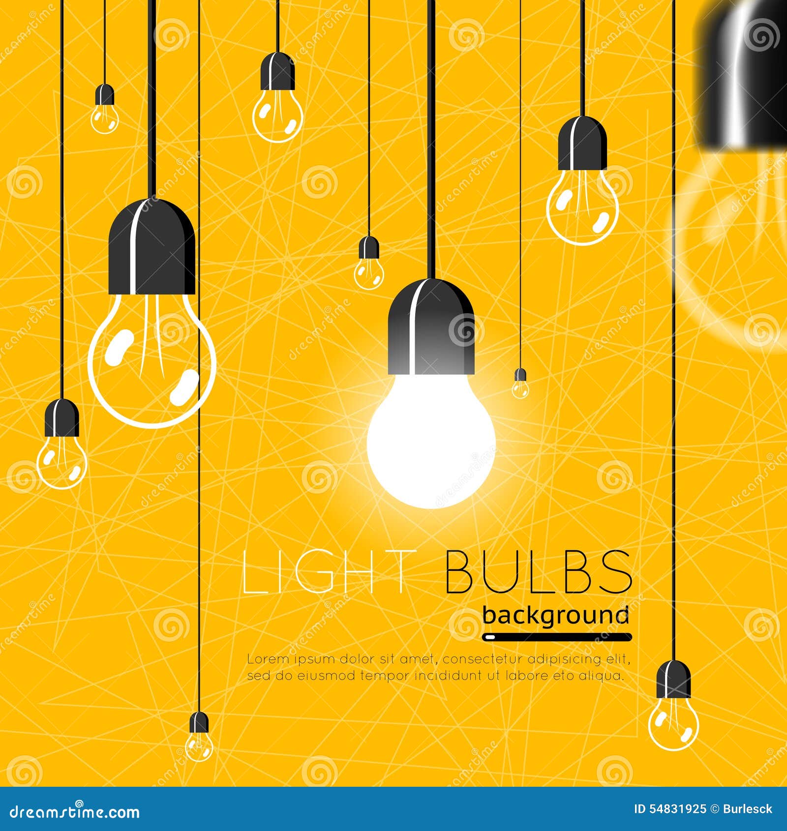 Light Bulbs Background. Idea Concept Stock Vector - Illustration of ...