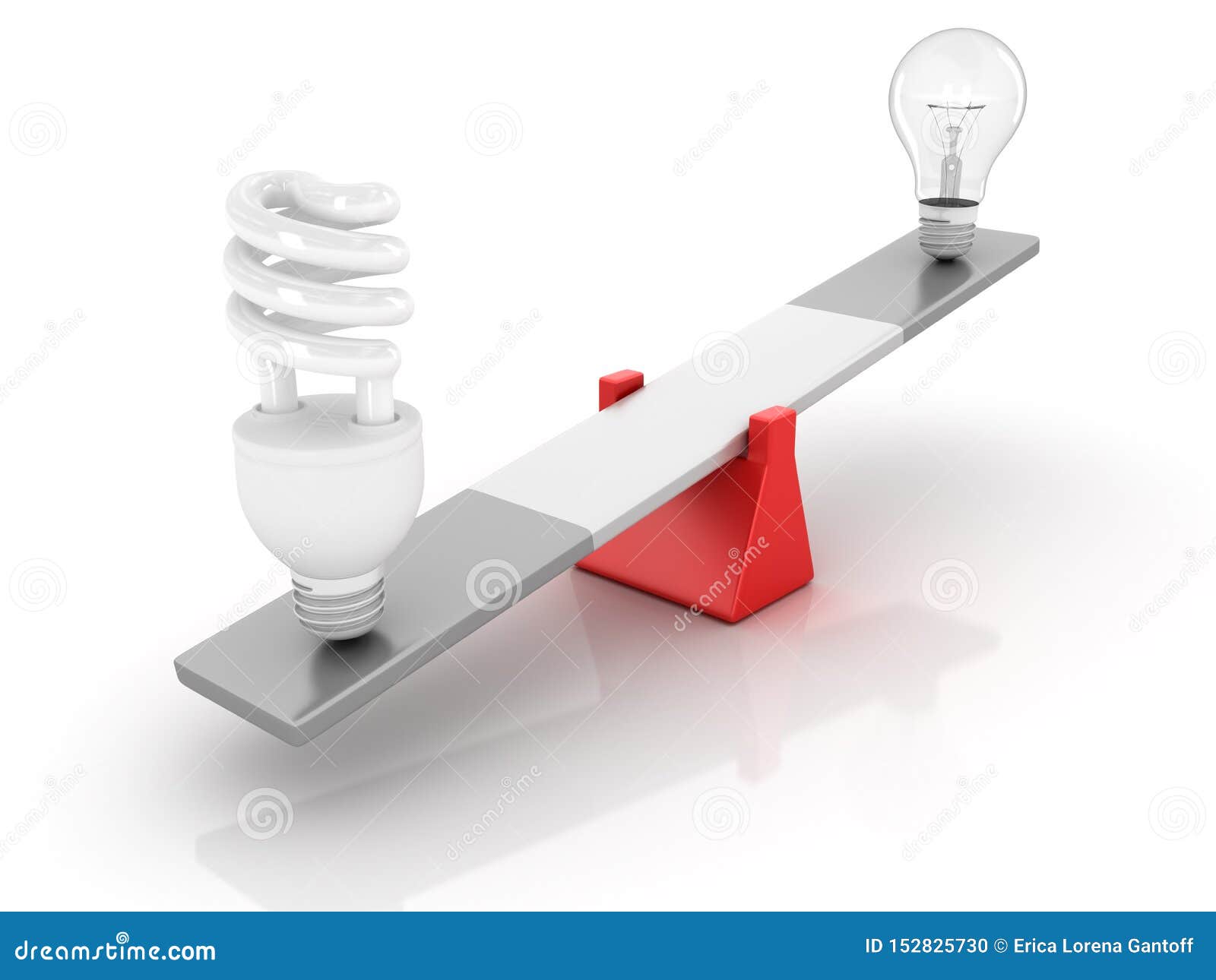 Light Bulbs Balancing on a Seesaw Stock Illustration - Illustration of ...