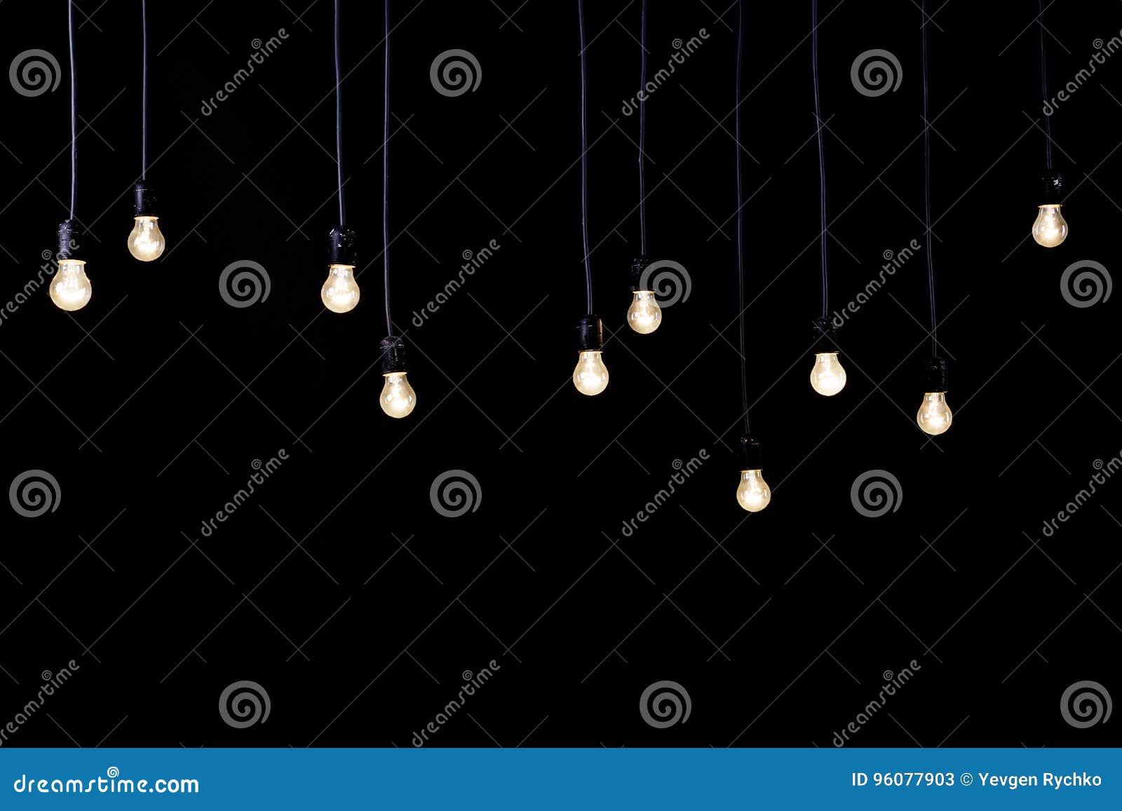 Light Bulbs on a Black Background Stock Image - Image of illumination ...