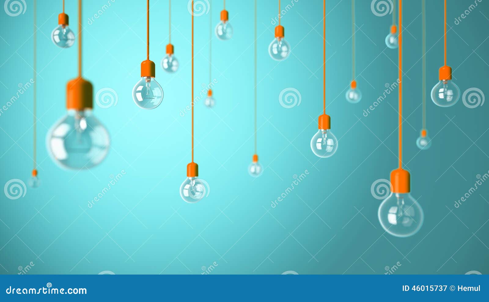 Light Bulbs on Blue Background Stock Image - Image of illuminated ...