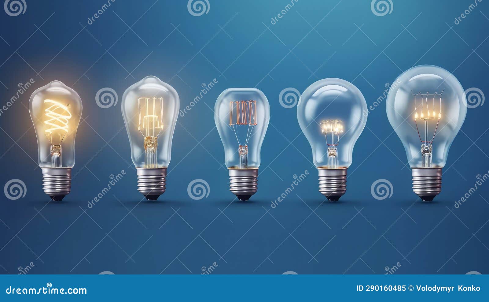 Light Bulbs on Blue Background, Ideas, Genius, Illuminated Ideas ...