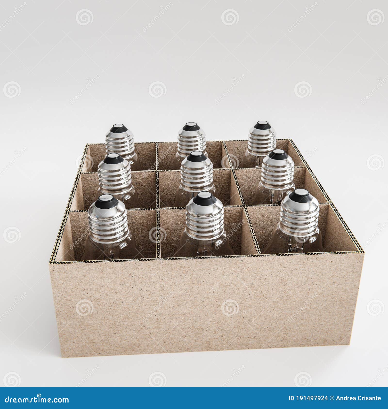 Light bulbs in a box stock photo. Image of electricity - 191497924