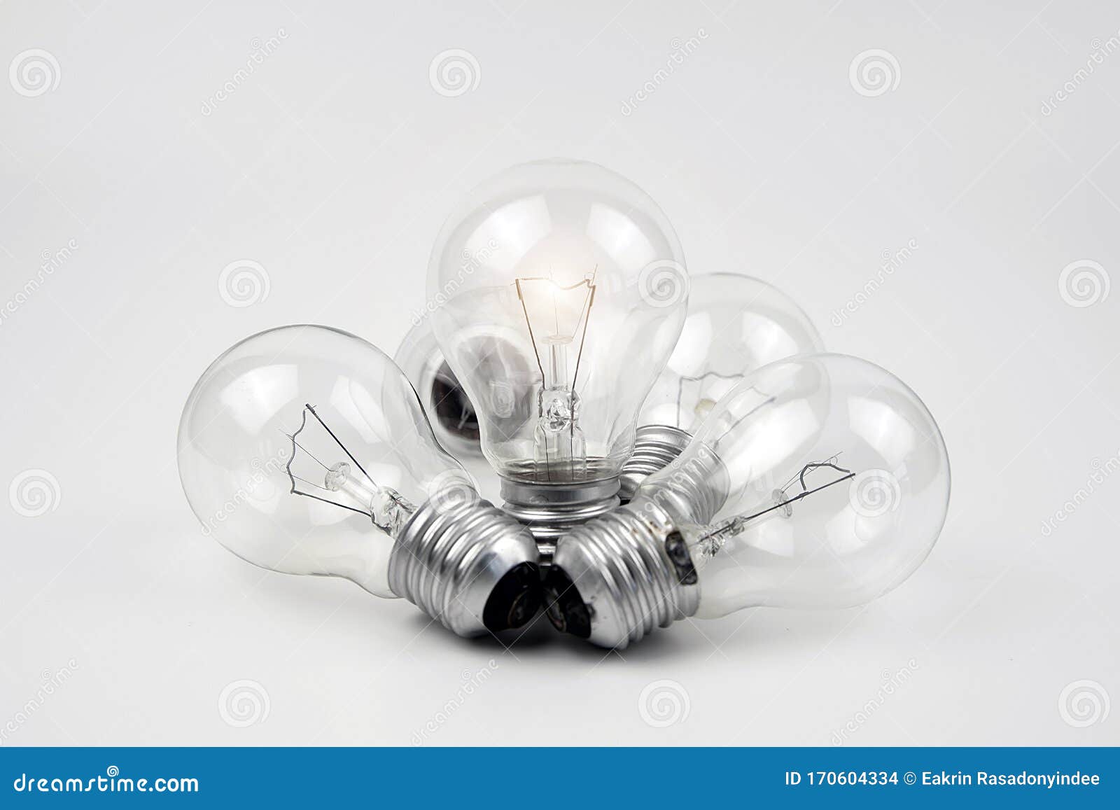 Light Bulbs with Bright Light Concept for Creativity, Knowledge and ...