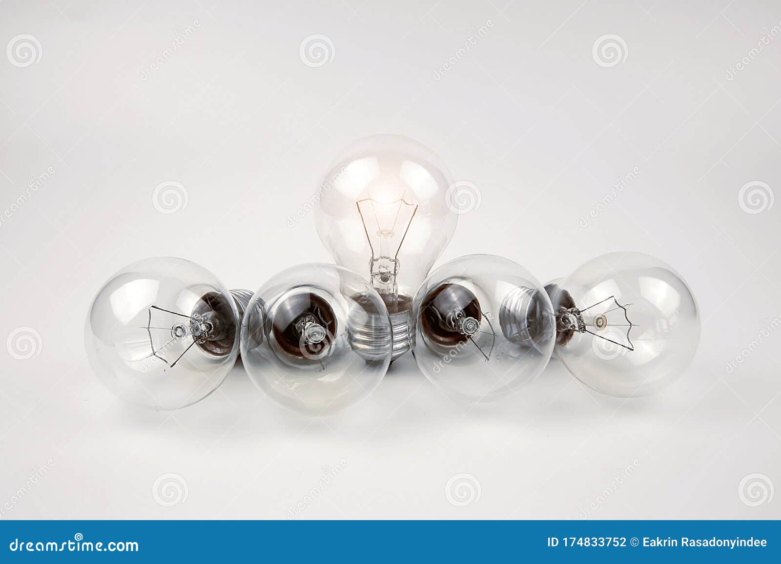 Light Bulbs with Bright Light Concept for Creativity, Knowledge and ...