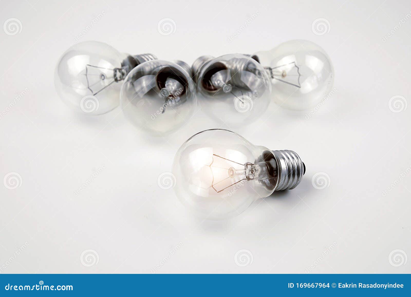 Light Bulbs with Bright Light Concept for Creativity, Knowledge and ...