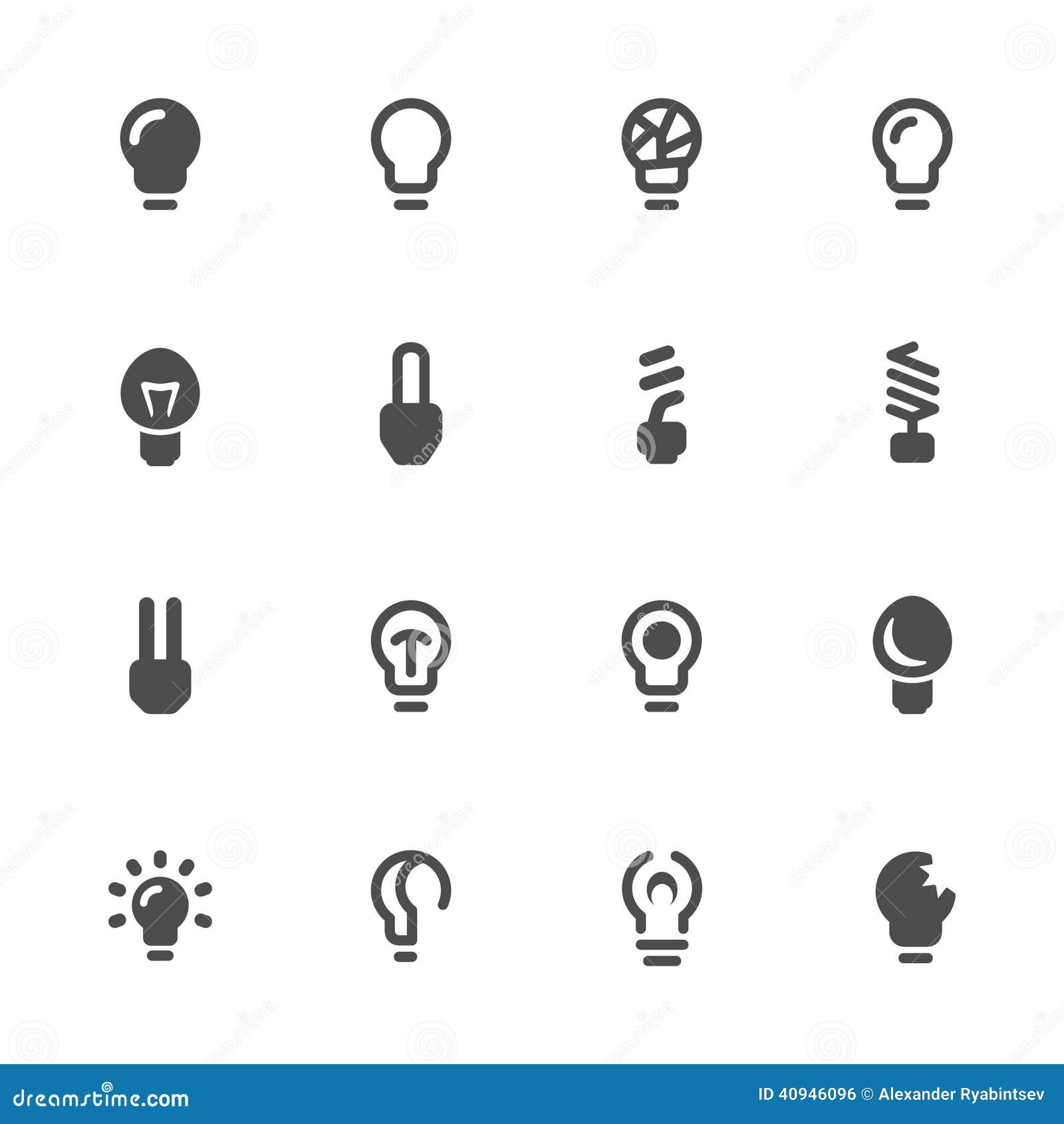 Light bulbs. Bulb icon set stock vector. Illustration of efficient ...