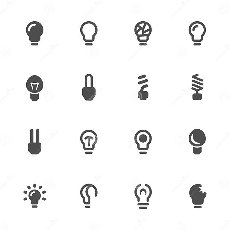 Light bulbs. Bulb icon set stock vector. Illustration of efficient ...