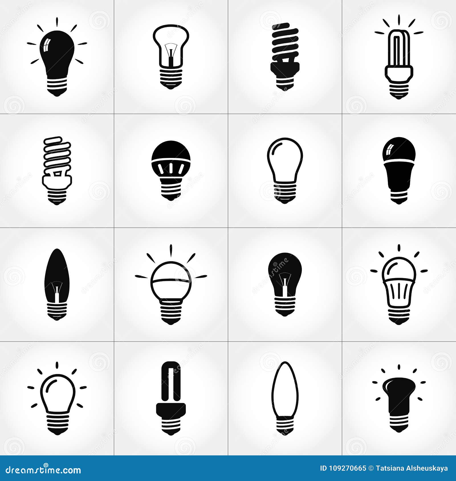 Light bulbs. Bulb icon set stock vector. Illustration of invention ...
